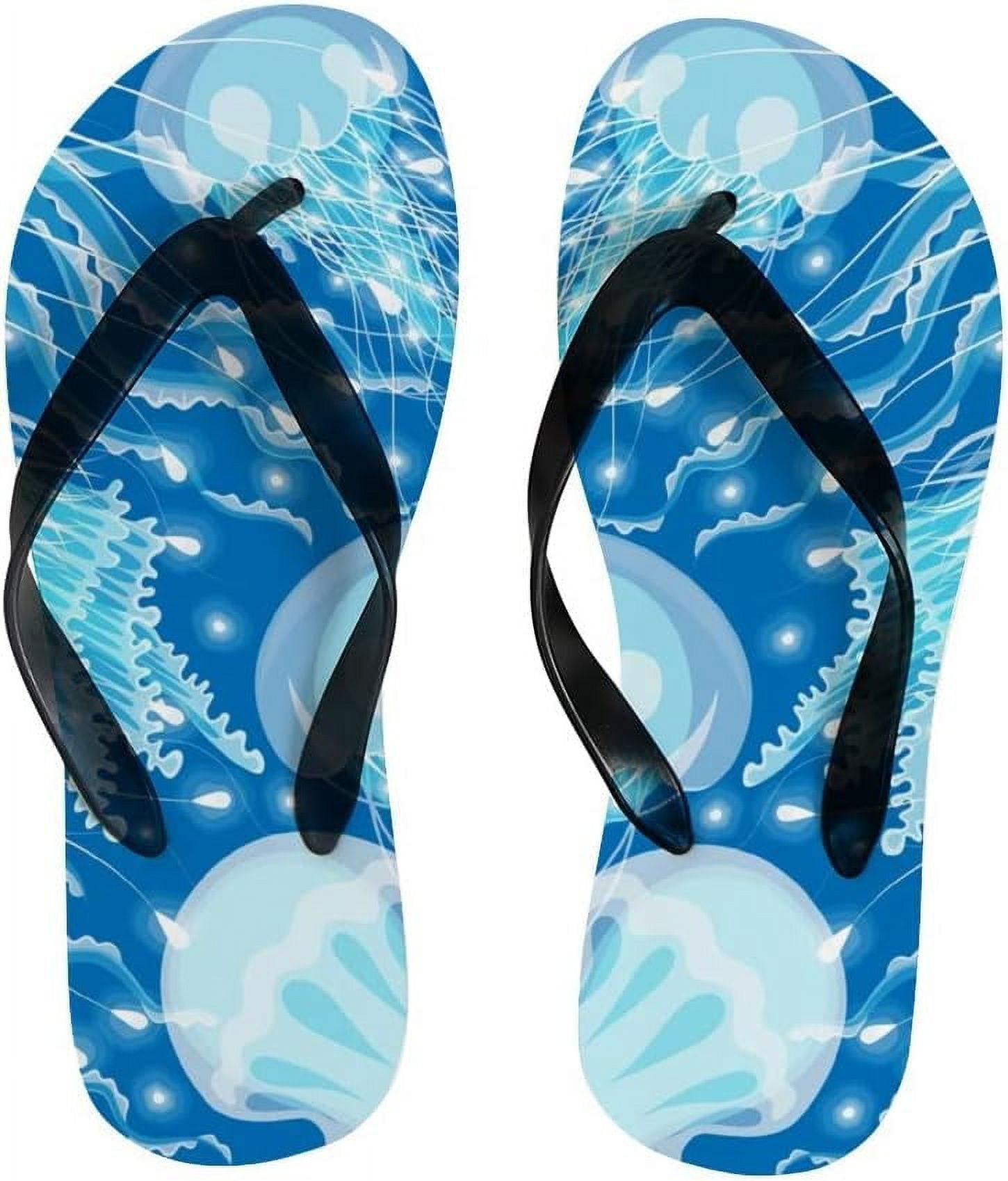 GZHJMY Flip Flops Slippers Cute Jellyfish Ocean Sea World Blue for ...