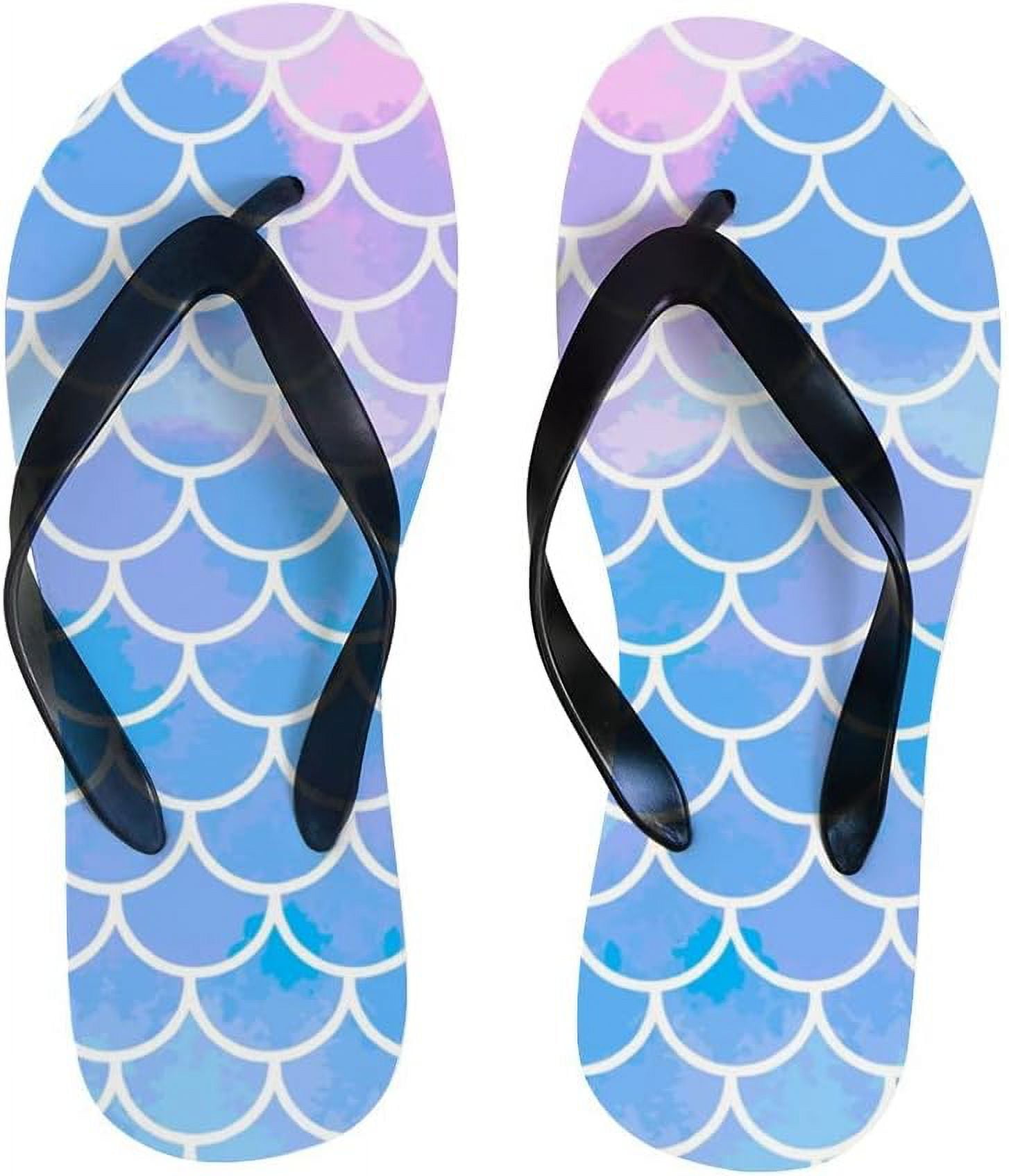 GZHJMY Flip Flops Slippers Cute Mermaid Ocean Moire Sea Sandals for ...