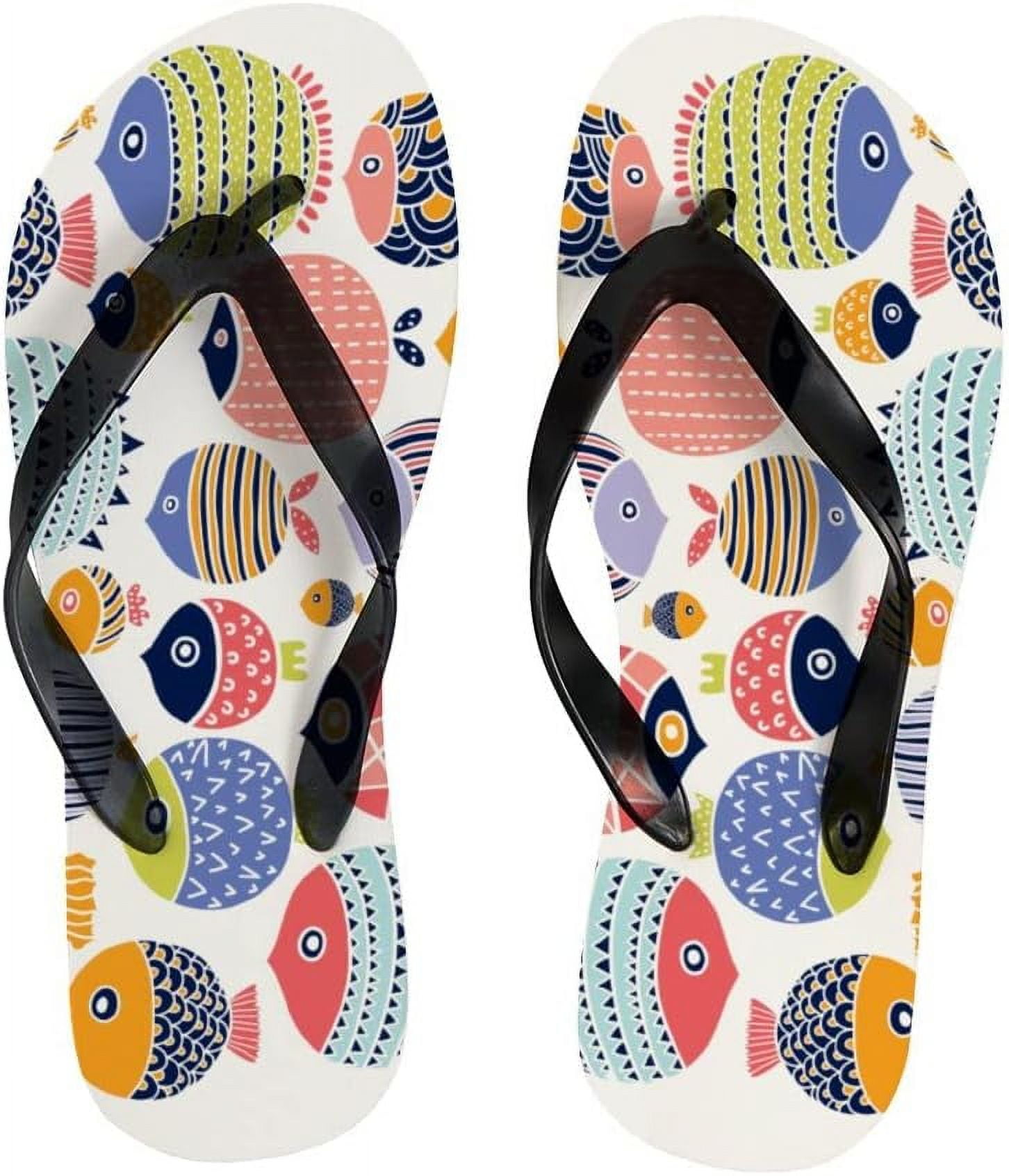 GZHJMY Flip Flops Slippers Fish Ocean Sea Modern for Women Girl Men ...