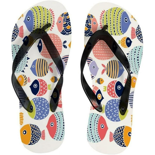 GZHJMY Flip Flops Slippers Fish Ocean Sea Modern for Women Girl Men ...