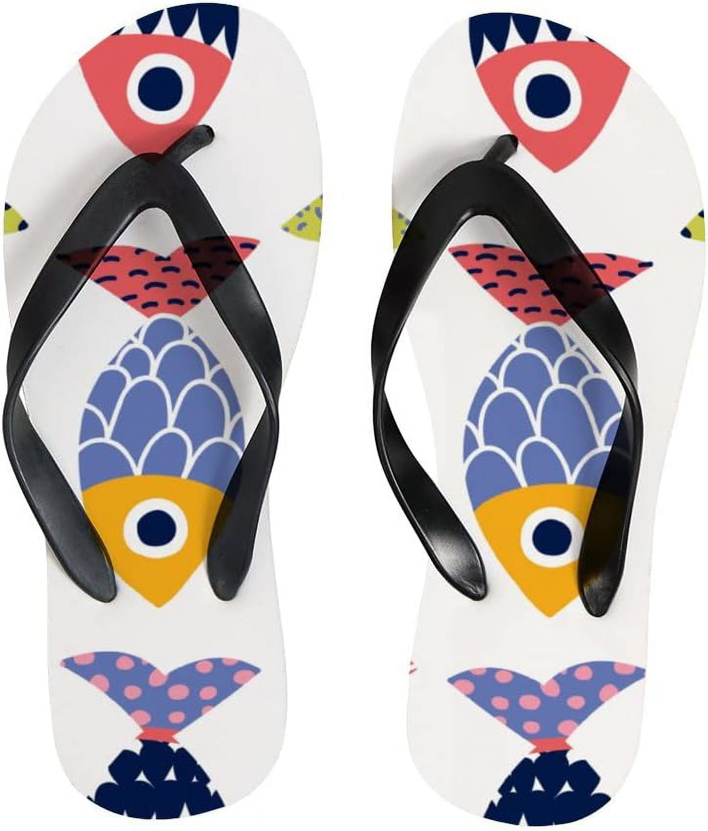 GZHJMY Flip Flops Slippers Ocean Sea Rainbow Fish Sandals for Beach ...