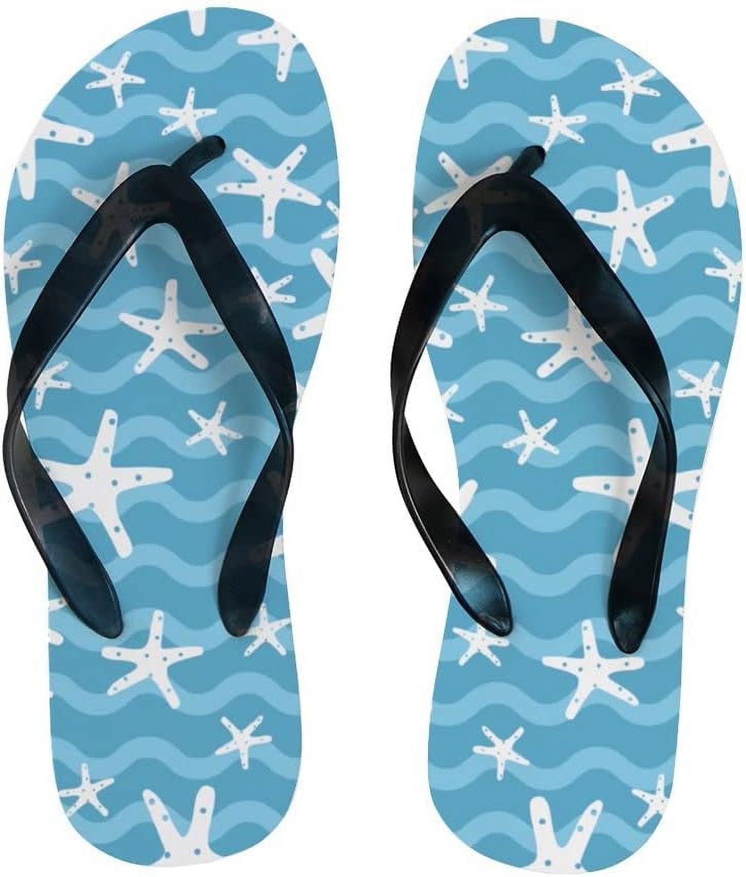 GZHJMY Flip Flops Slippers Ocean Sea Starfish Moire Striped Sandals for ...