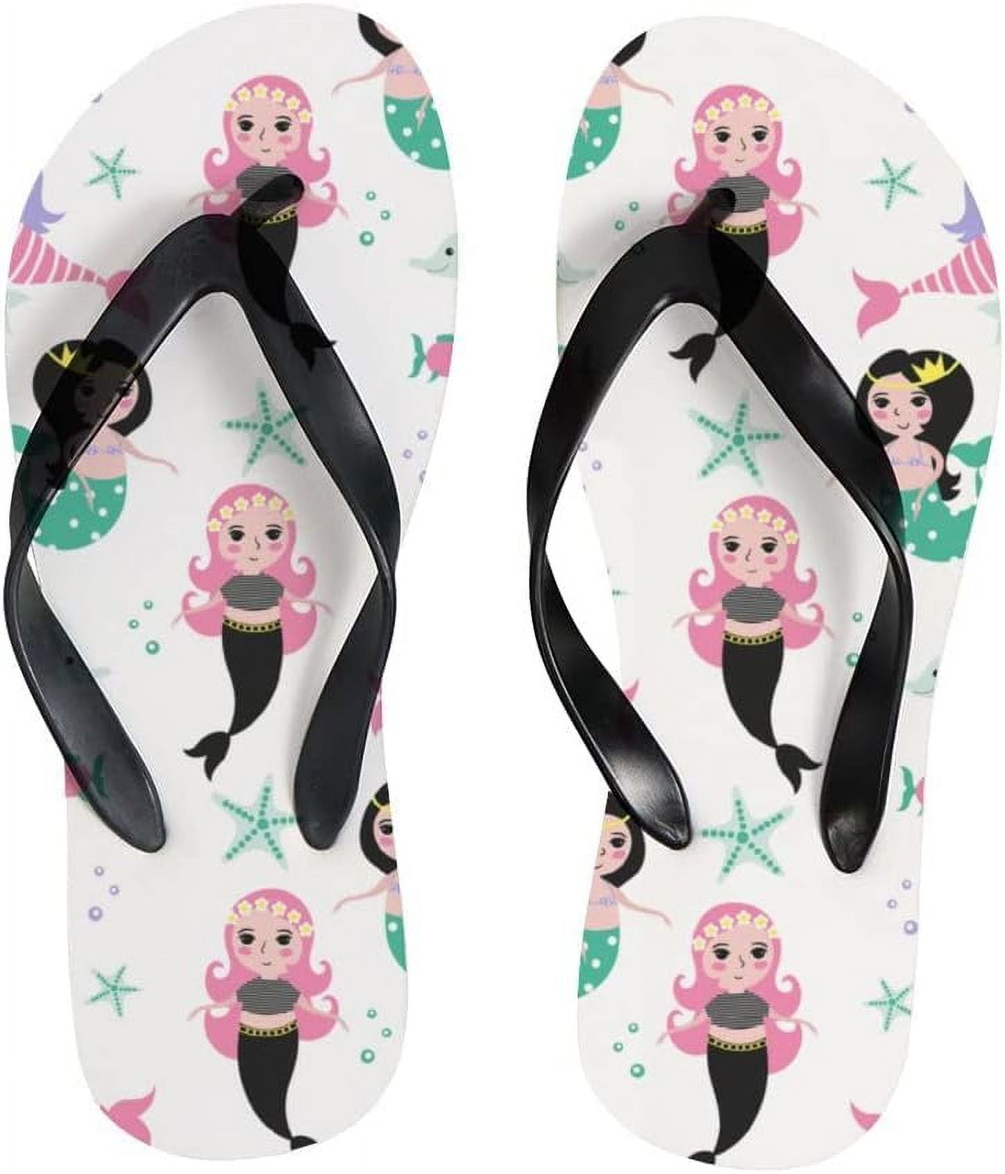 GZHJMY Flip Flops Slippers Ocean Sea World Aquatic Mermaid Starfish ...
