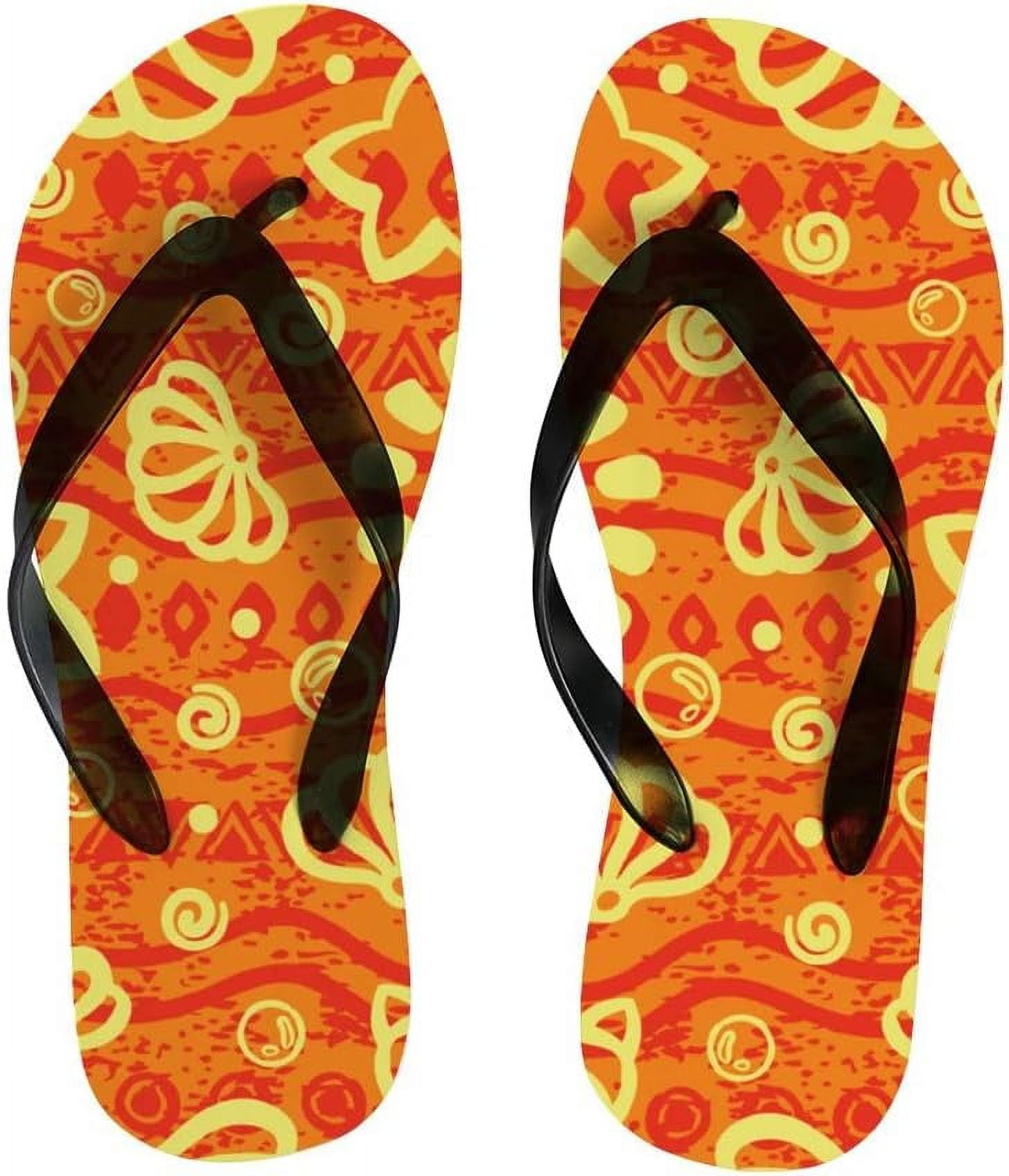 GZHJMY Flip Flops Slippers Orange Cute Ocean Sea Shells Starfish ...