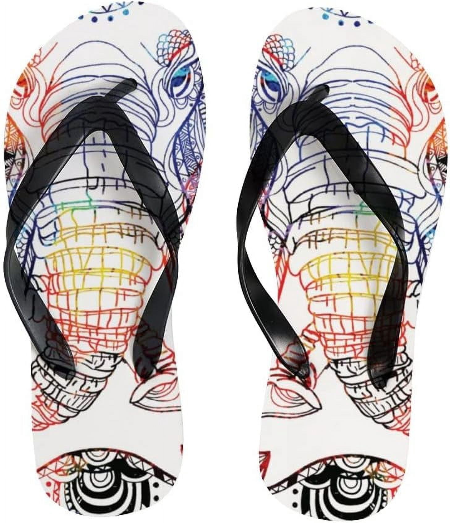 GZHJMY Flip Flops Slippers Vintage Elephant Sandals for Beach Summer ...