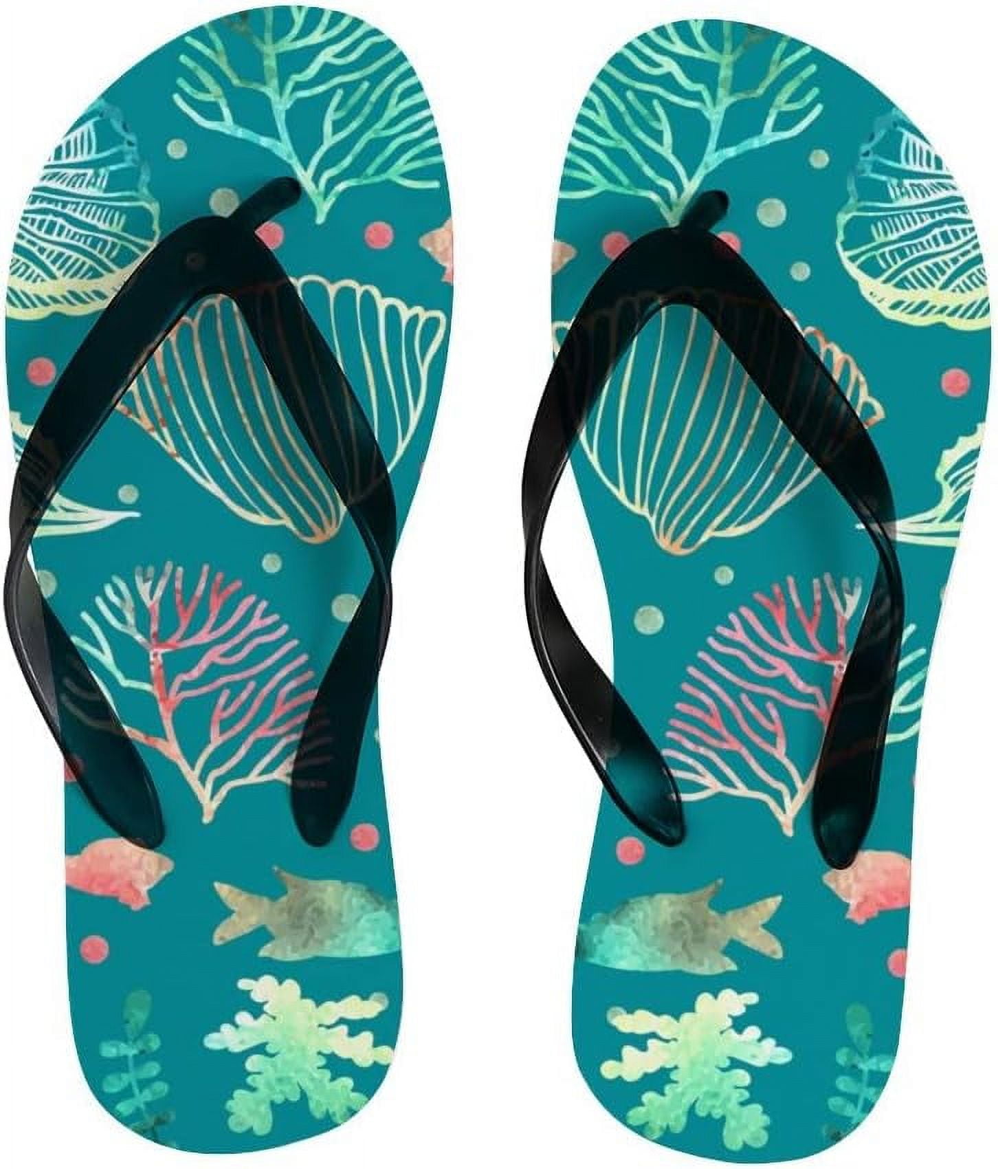 GZHJMY Flip Flops Slippers Vintage Ocean Sea World Animal Fish for ...