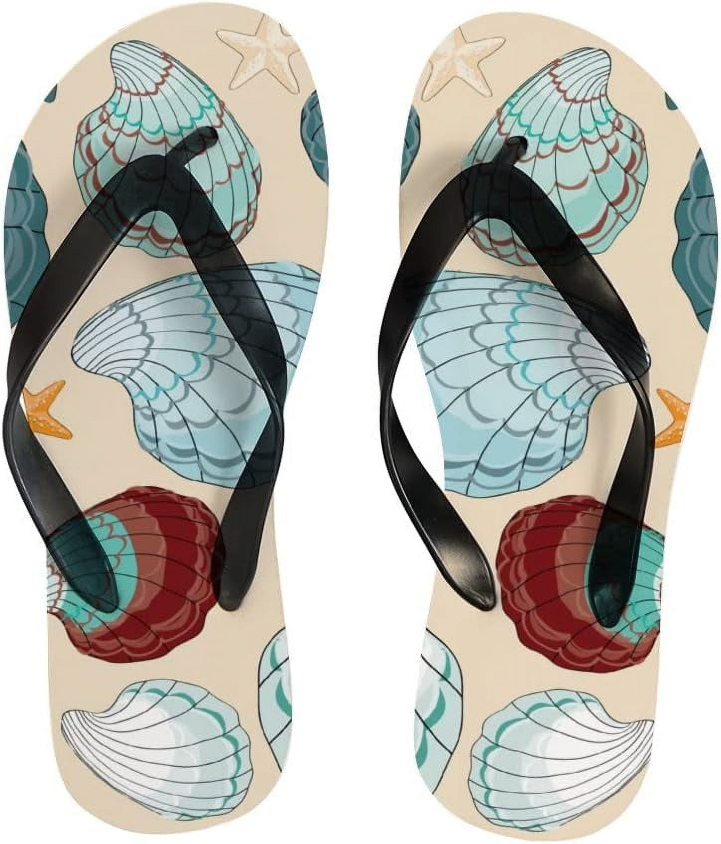 GZHJMY Flip Flops Slippers Vintage Starfish Seashells Ocean Sea World ...