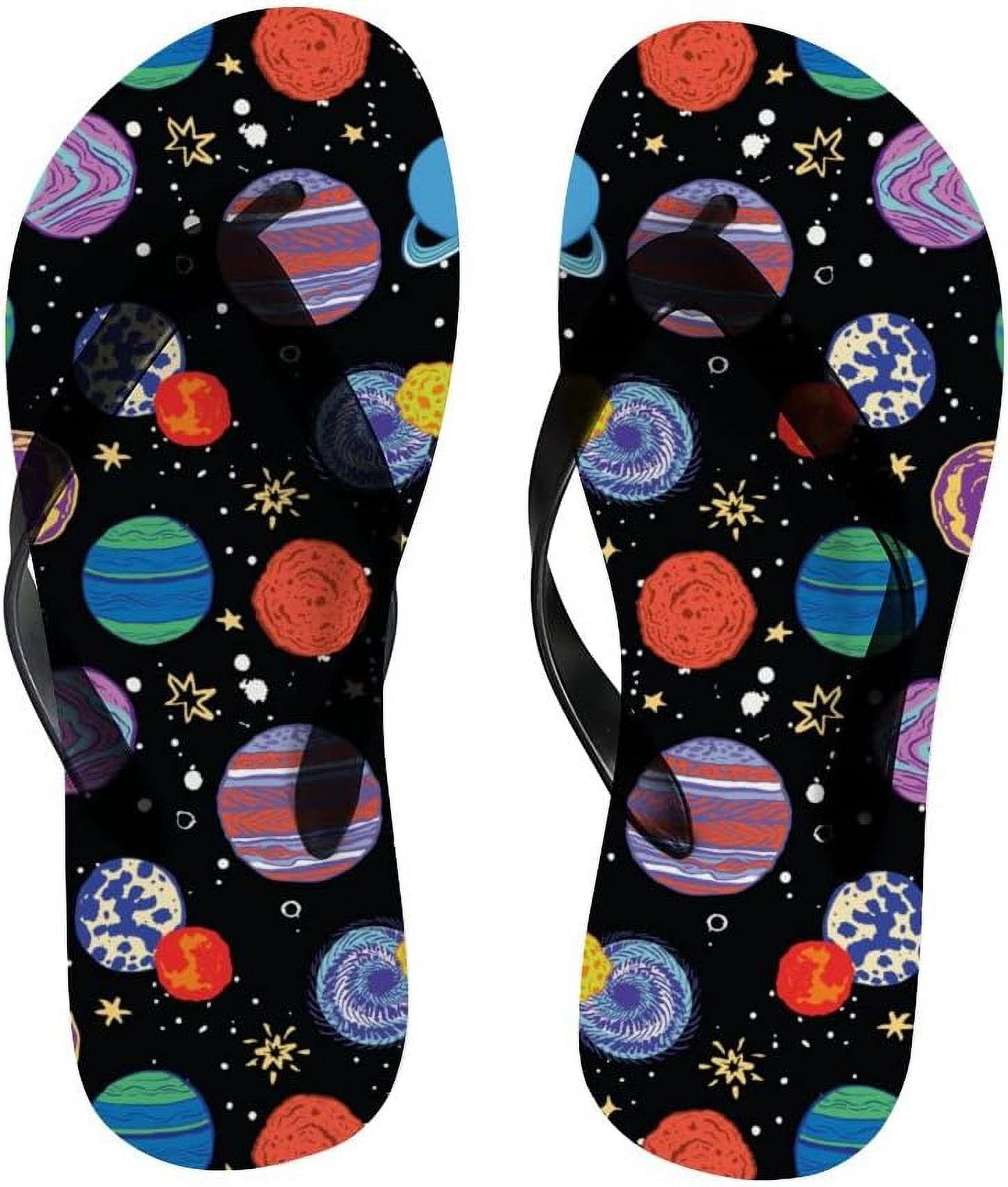 GZHJMY Flip Flops Star Planet Galaxy Space Universe Slippers Sandals ...