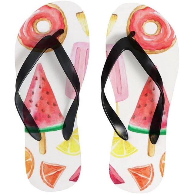 GZHJMY Flip Flops watermelon pineapple Slippers Sandals for Women Men ...