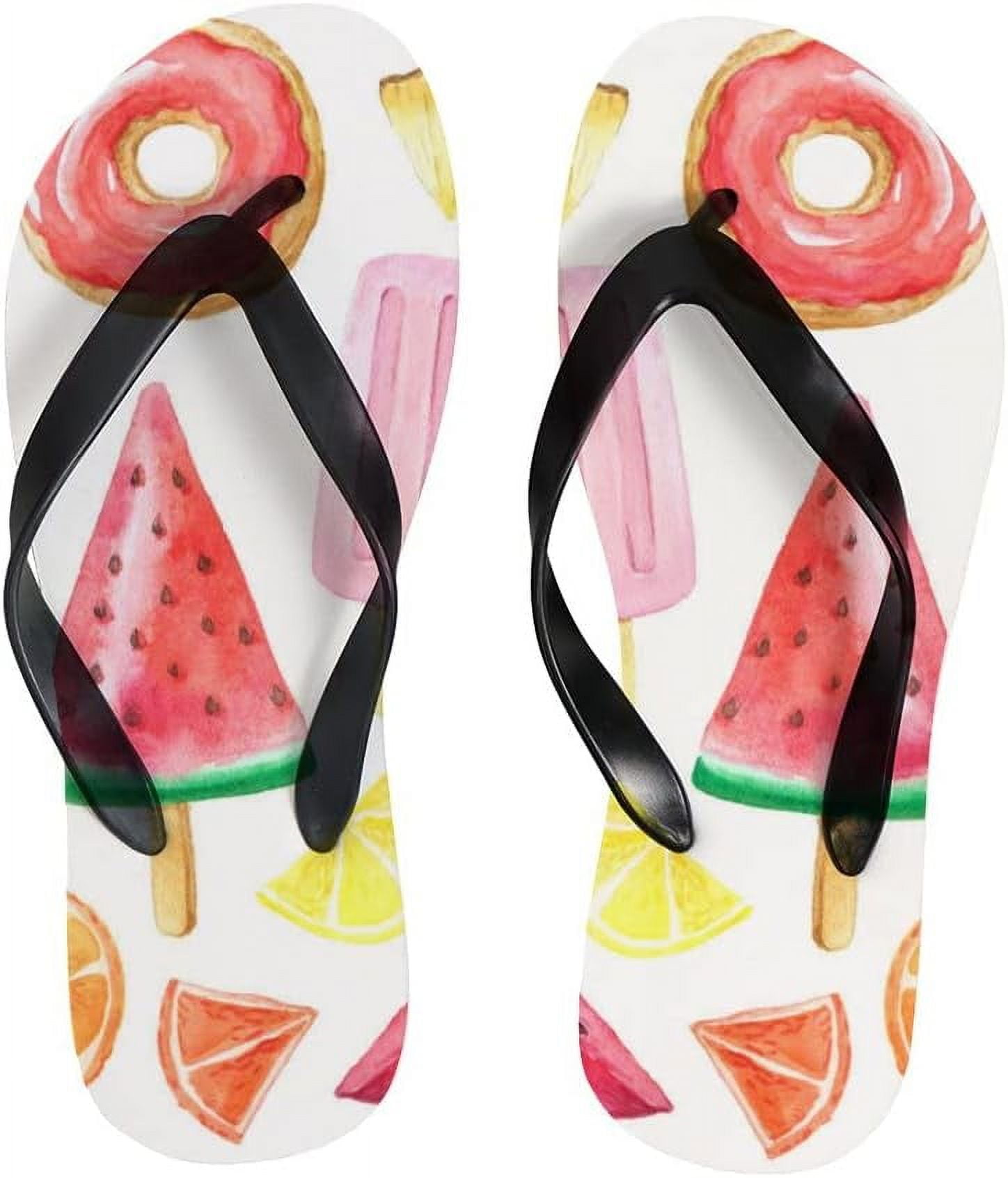 GZHJMY Flip Flops watermelon pineapple Slippers Sandals for Women Men ...