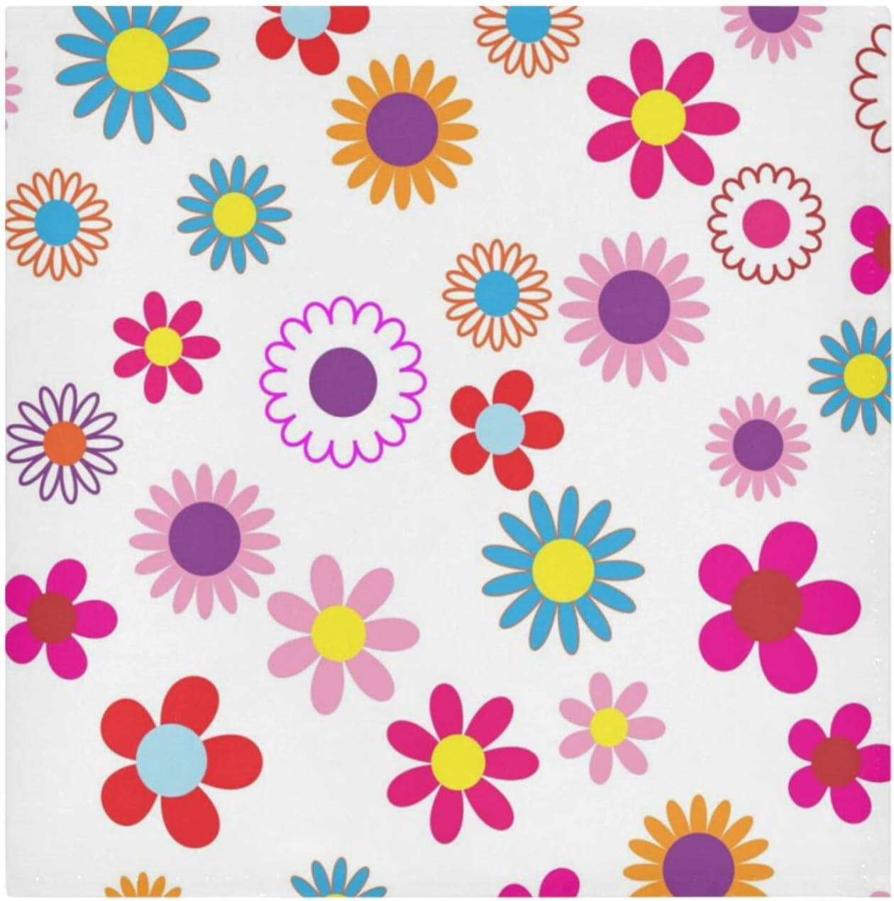 GZHJMY Floral Daisy Pattern Napkins Reusable Washable Cloth Napkins Set ...