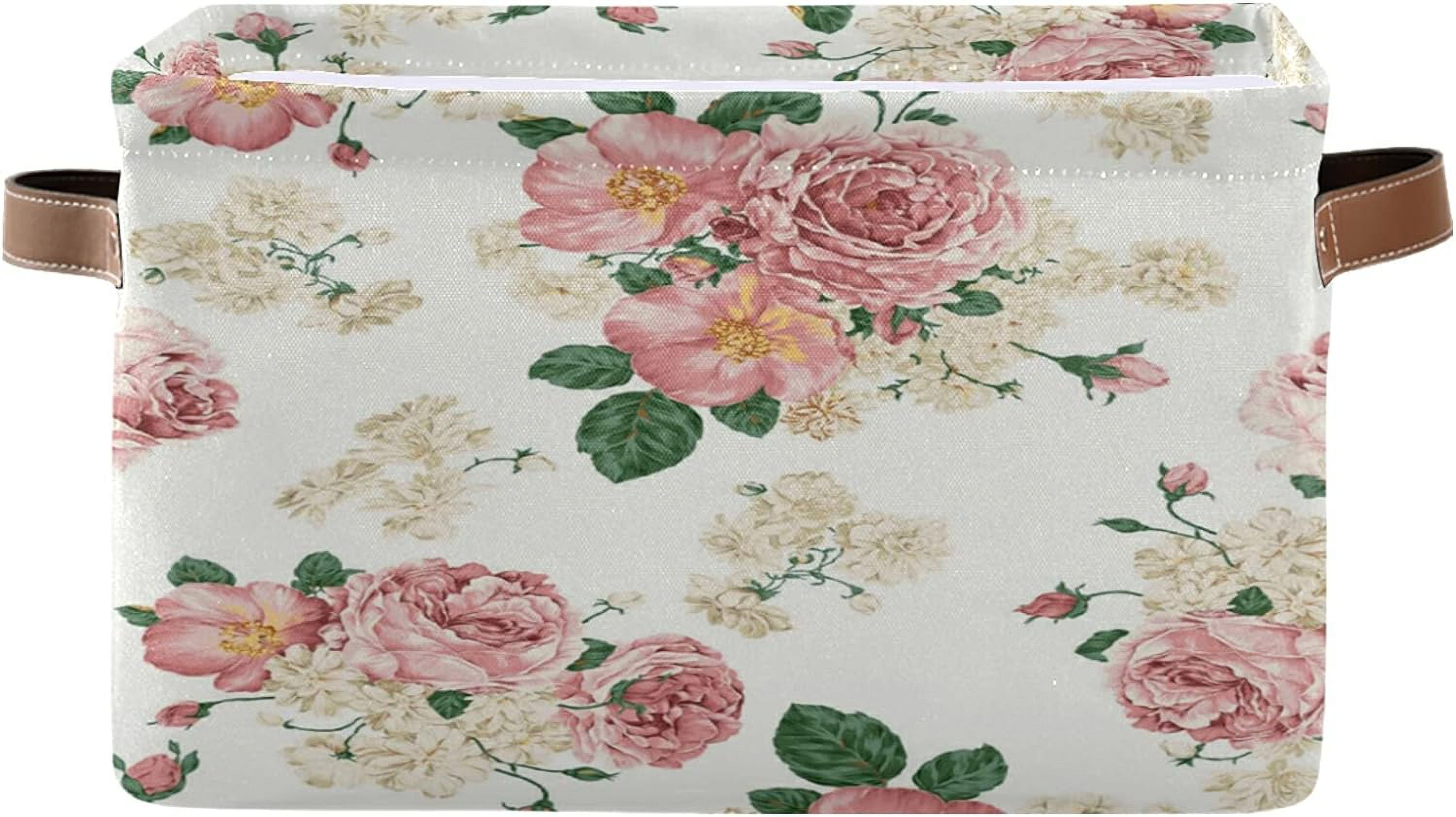 GZHJMY Floral Peony Flower Storage Bin for Toy Storage Basket Dirty ...