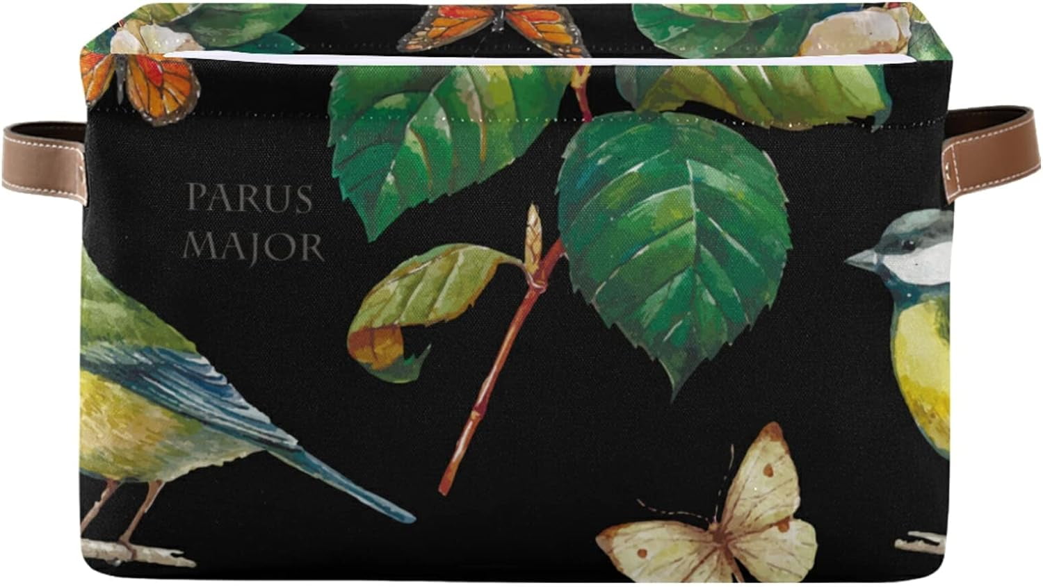 GZHJMY Flower and Birds Print Foldable Storage Bin Bedroom/Office ...