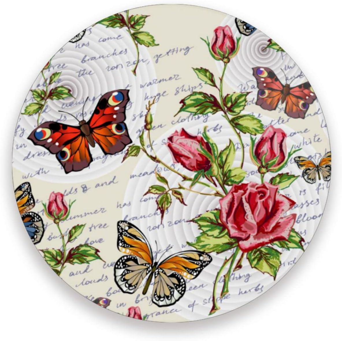 GZHJMY Flowers and Butterflies Coasters for Drinks Set of 4, Absorbent ...