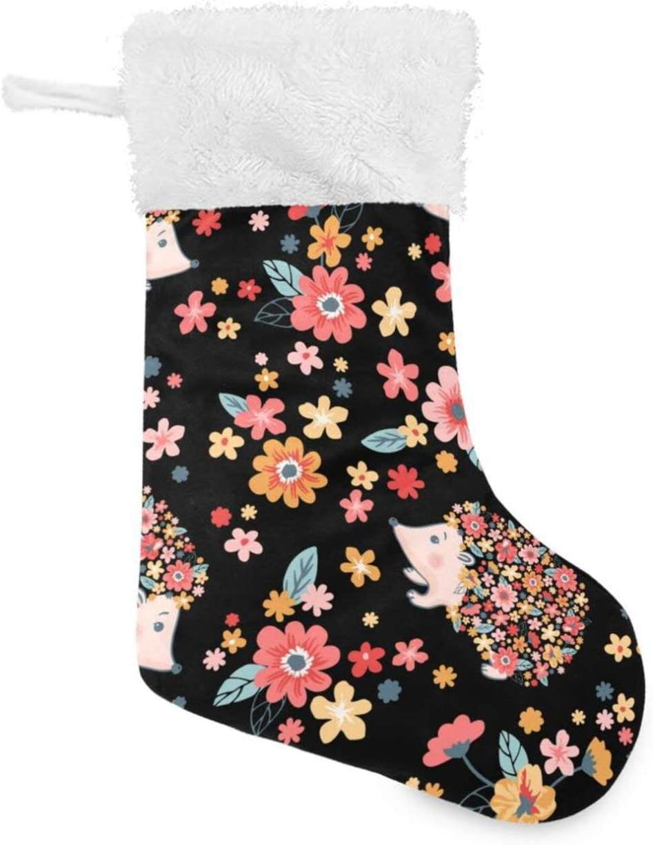GZHJMY Flowers and Cute Hedgehog Christmas Stockings, Personalized ...