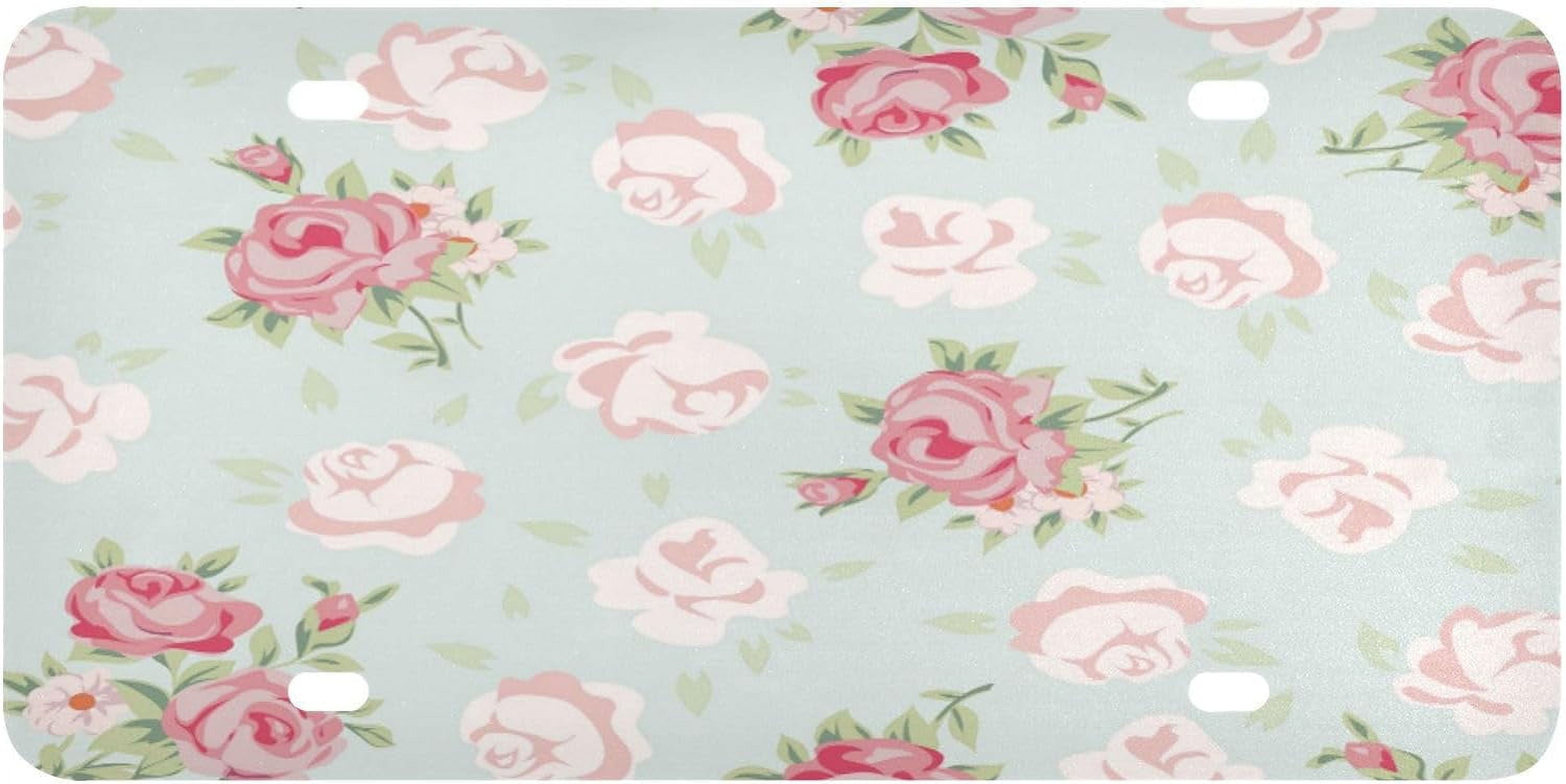 GZHJMY Flowers License Plate Metal Car Plate,Vanity Tag,Aluminum ...