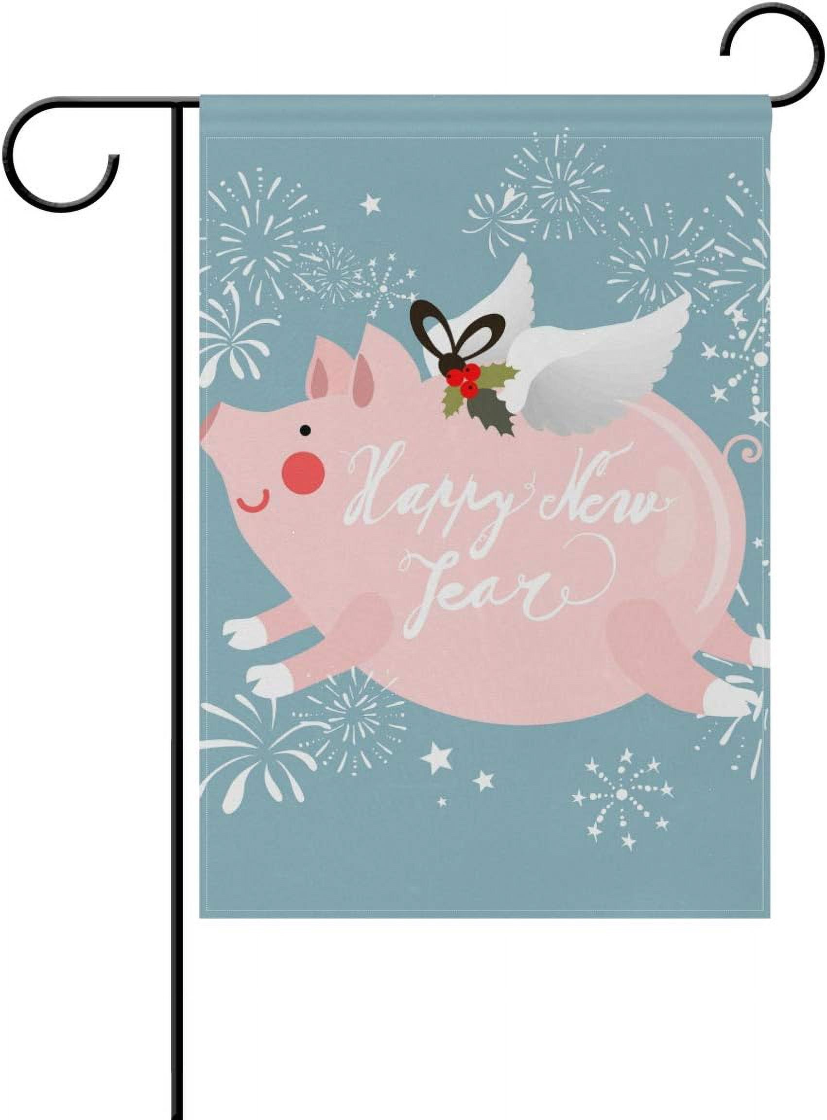 GZHJMY Flying Cartoon Pig Garden Flag Yard Banner Polyester for Home ...