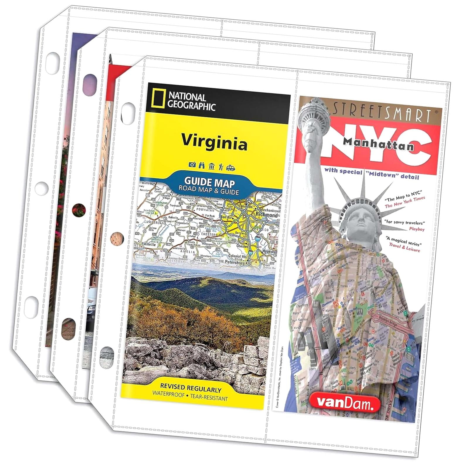 GZHJMY Folded Map Protectors, Envelope Pages for 3- Binders, Brochure ...