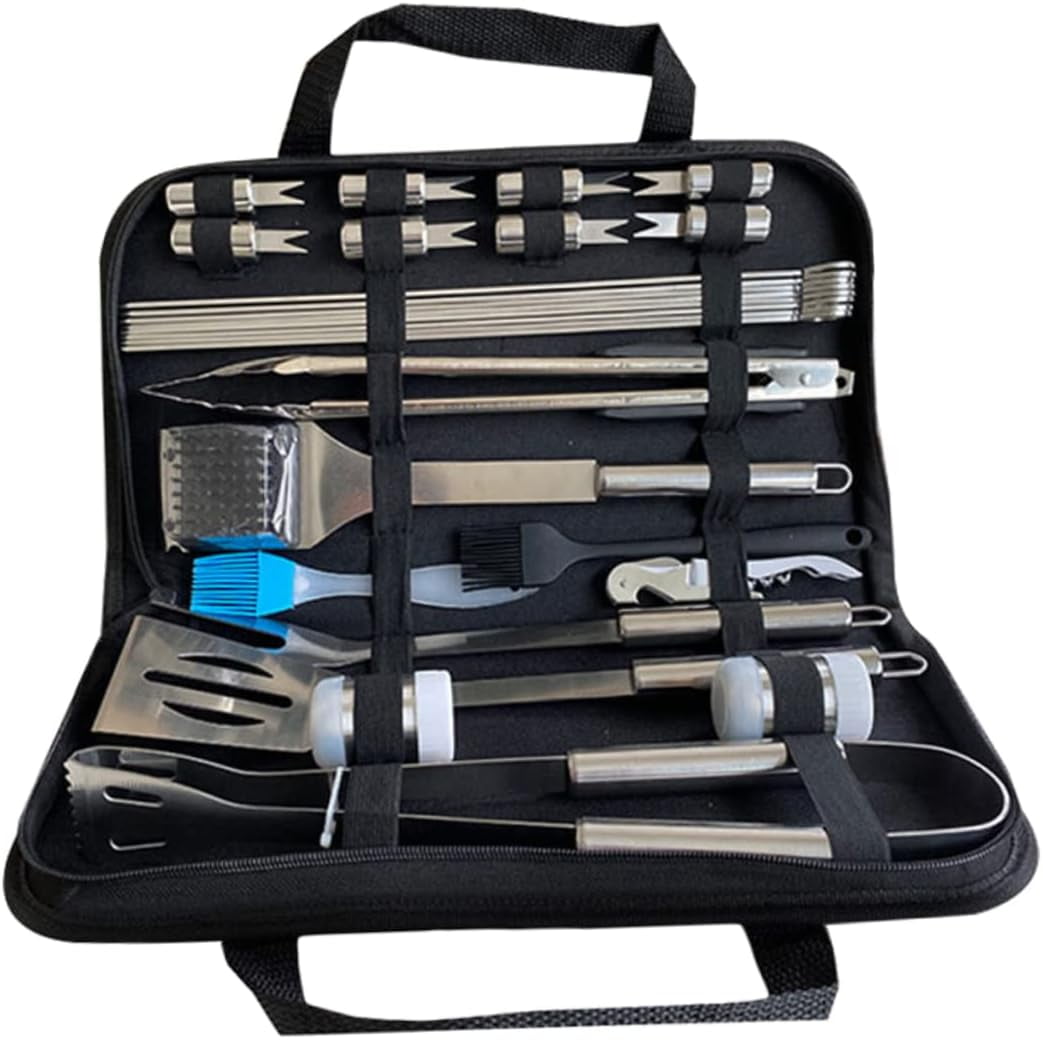 GZHJMY Food Clip Stainless Steel BBQ Tool 28 Pc Barbecue Brush Clamp ...