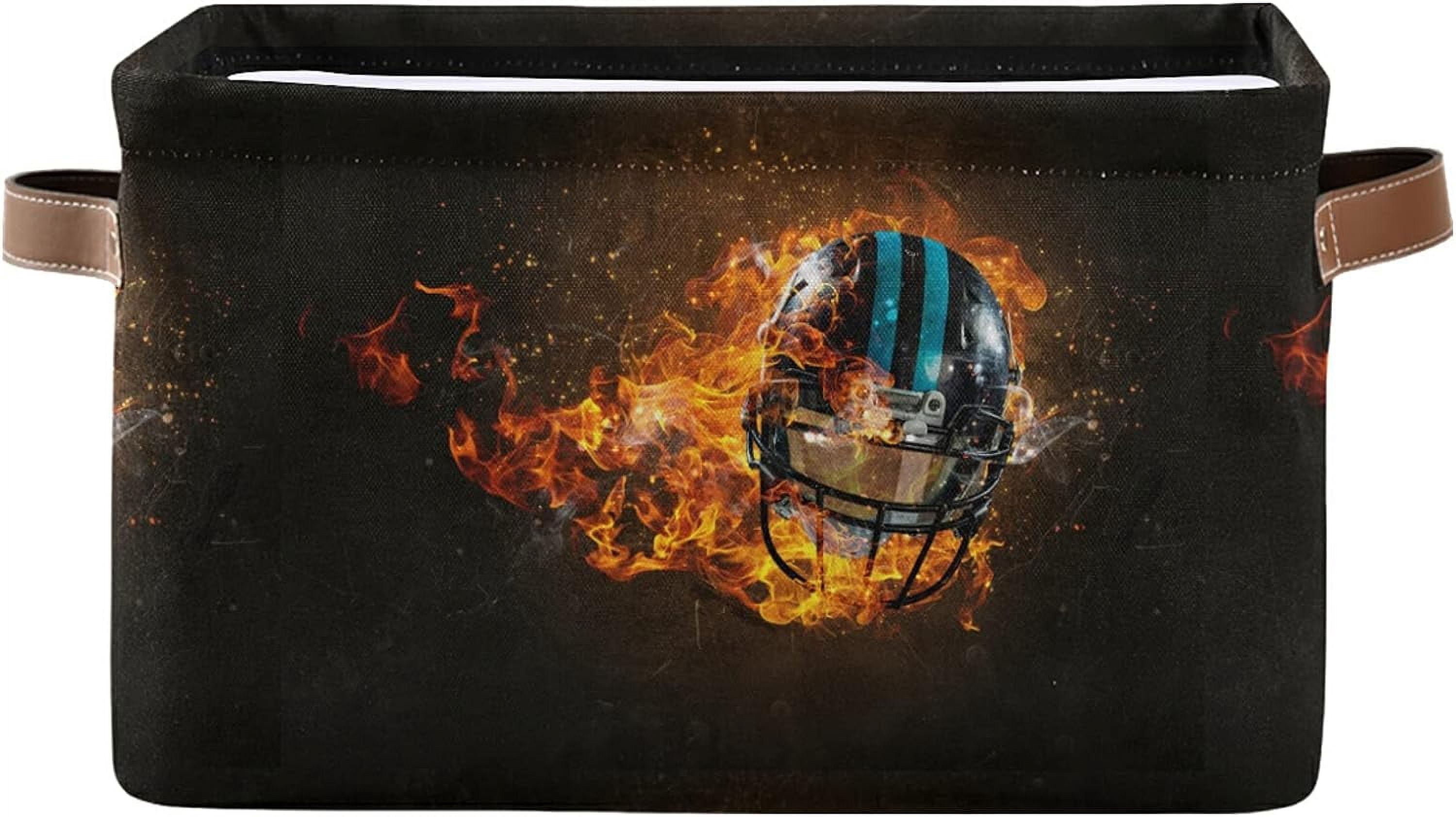 GZHJMY Football Caps In Flames Storage Bins Collapsible with Handle ...