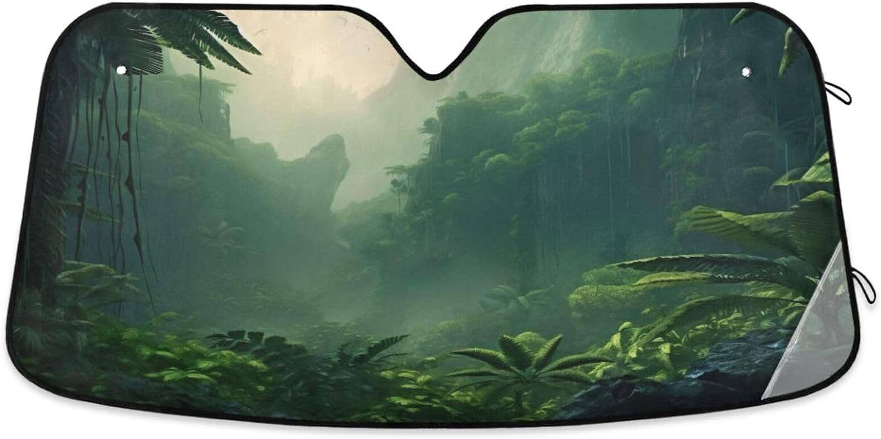 GZHJMY Forest Landscape Car Windshield Sun Shade Foldable Sun Shield ...