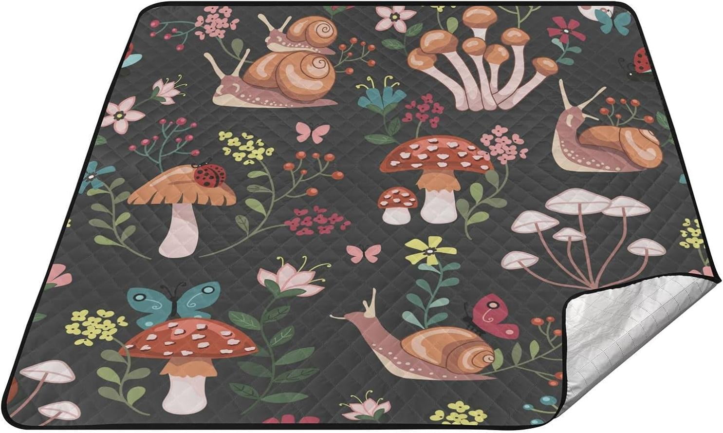 GZHJMY Forest Mushroom Large Picnic & Outdoor Beach Blanket, Waterproof ...