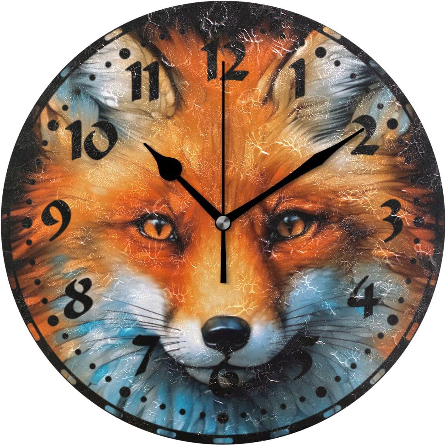 GZHJMY Fox Drawing Wall Clock, Silent Non Ticking 10 Inch Battery ...