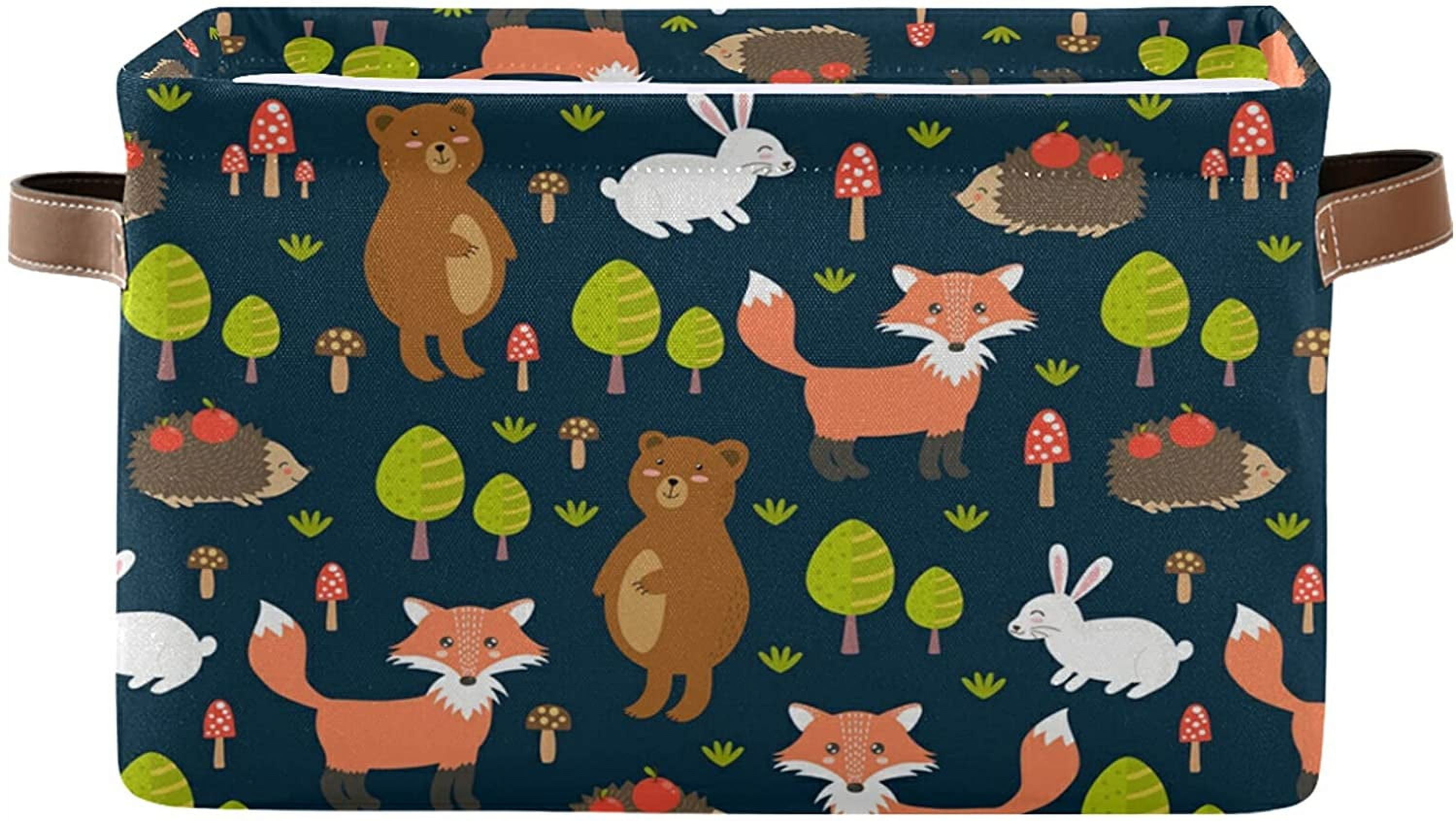 GZHJMY Fox Hedgehog Rabbit Animal Storage Bin for Toy Storage Basket ...