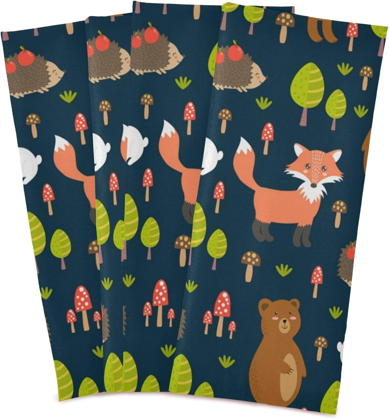 GZHJMY Fox Kitchen Dish Towel Set of 4, Super Absorbent Soft Drying ...