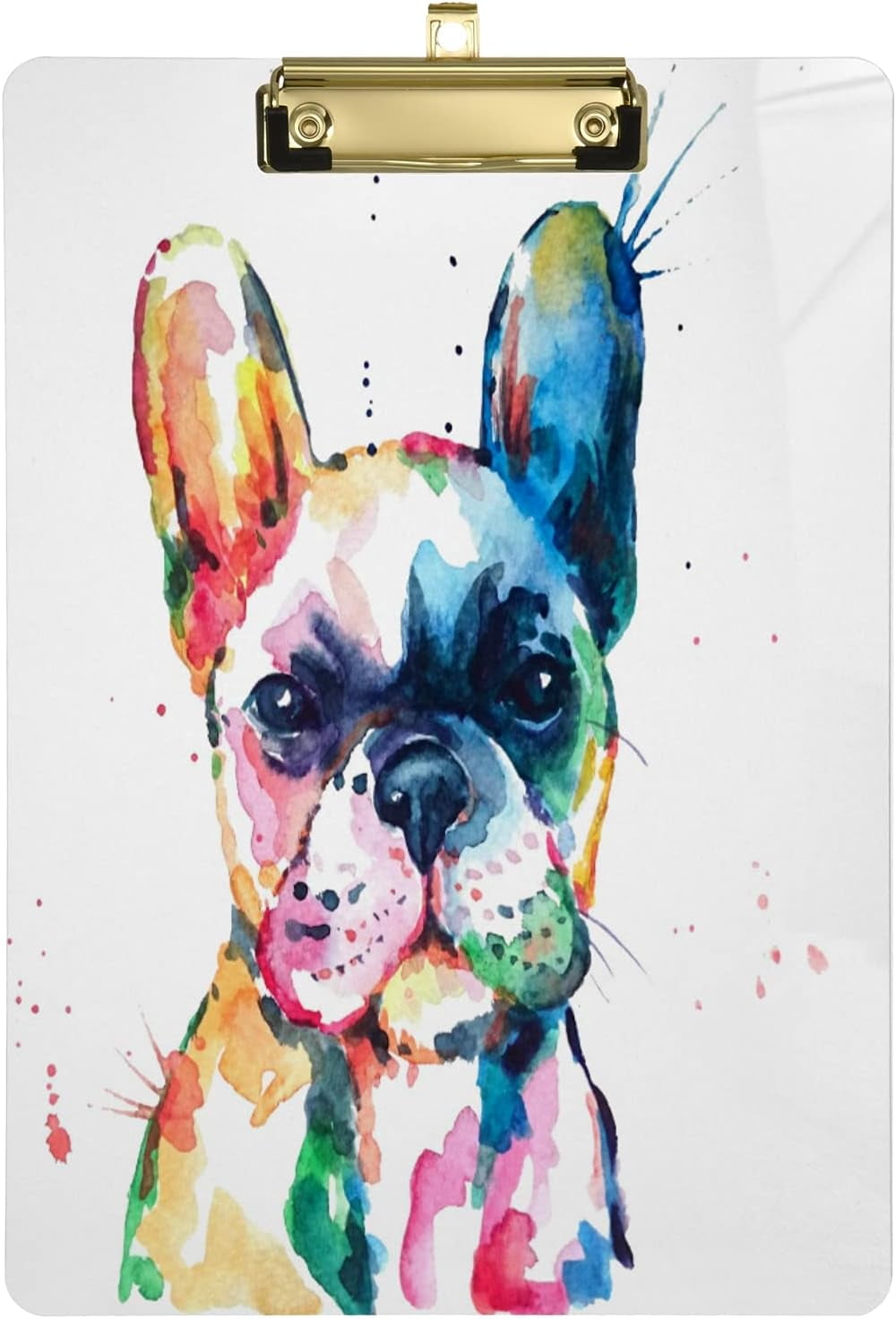GZHJMY French Bulldog Pug Dog Watercolor Acrylic Clipboard Letter Size ...