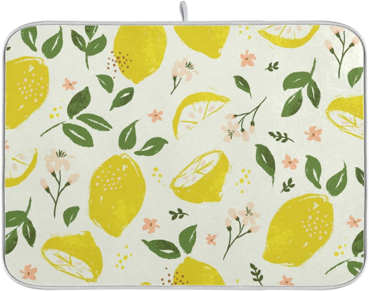 GZHJMY Fresh Beautiful Summer Fruit Lemons Absorbent Dish Drying Mat ...