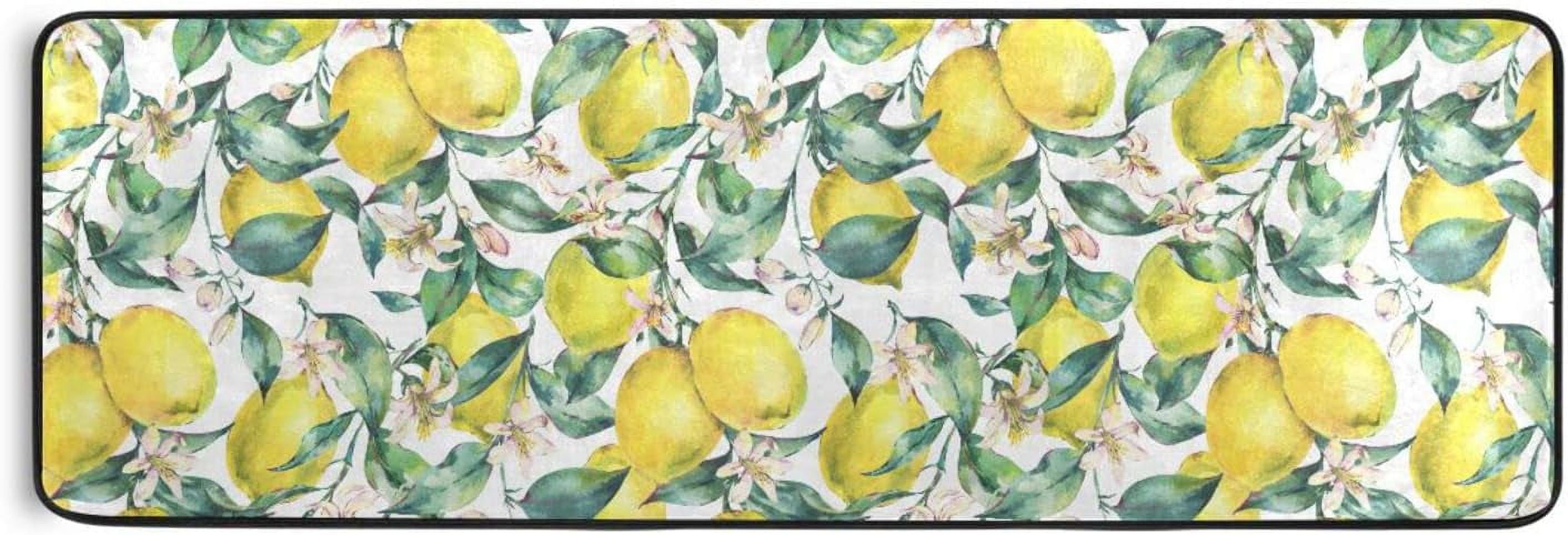 GZHJMY Fresh Citrus Lemon Area Rug - 2' x 6' Washable Runner Rugs with ...