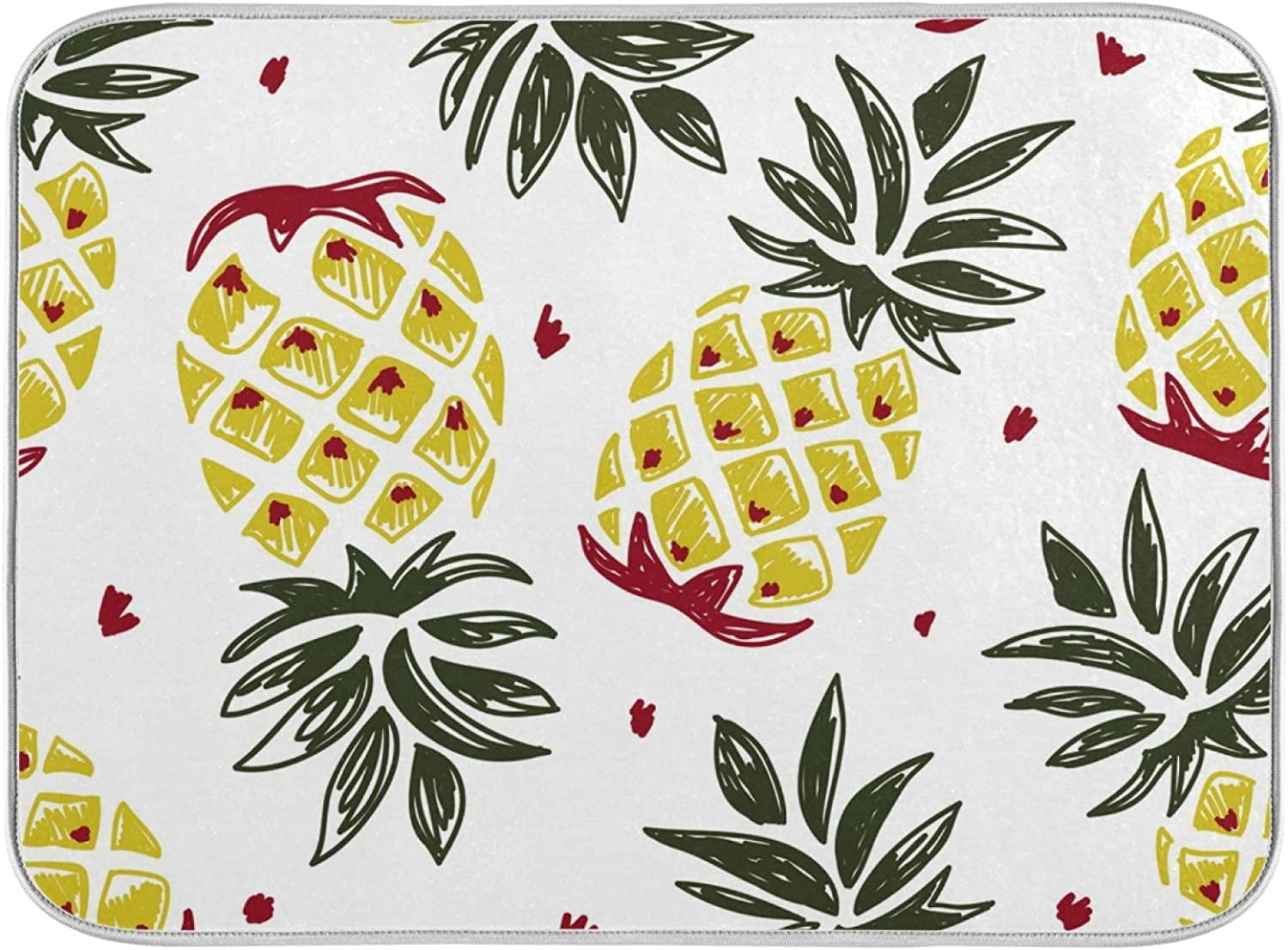 GZHJMY Fresh Cute Pineapple Dish Drying Mat Countertop Protector ...