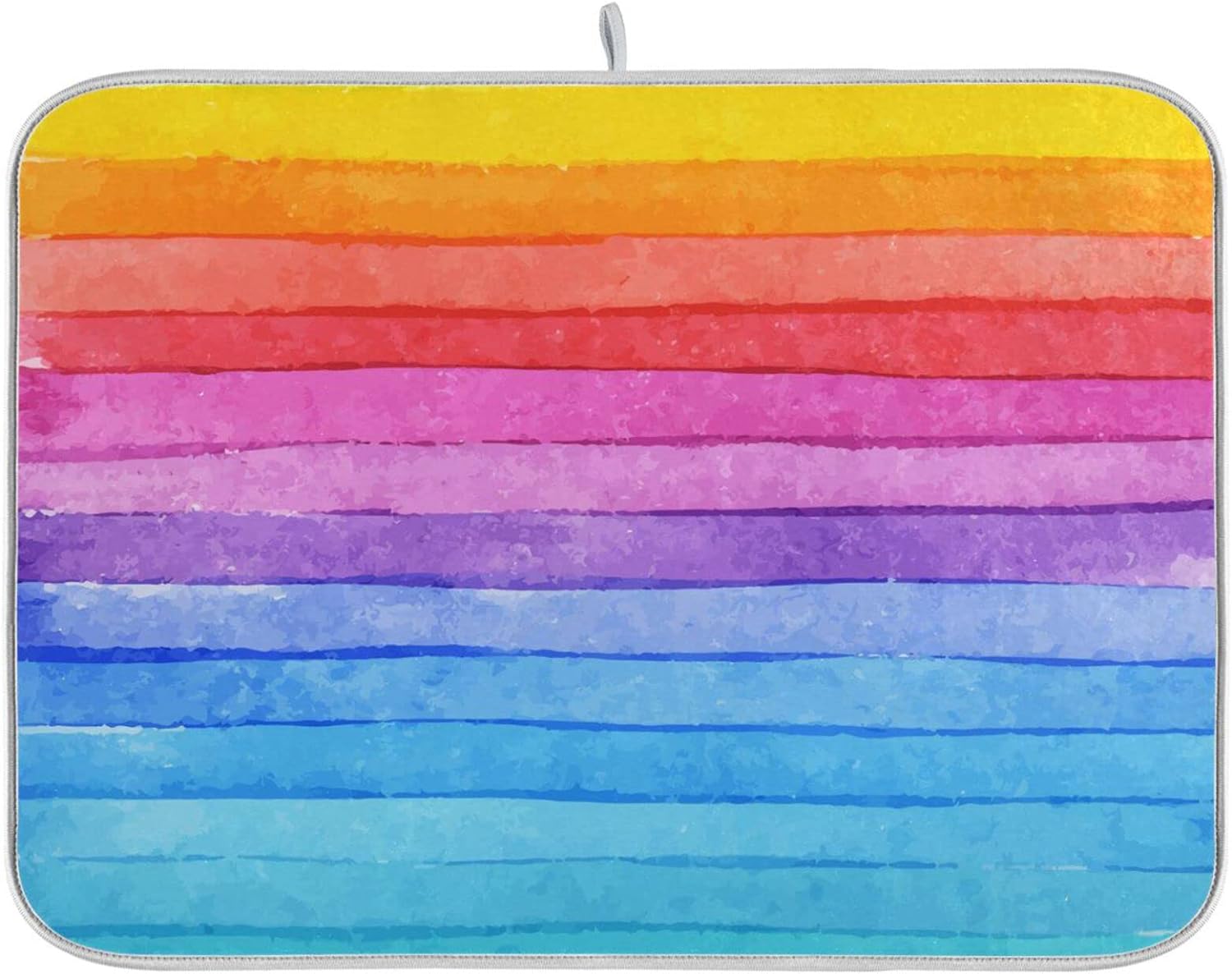 GZHJMY Fresh Fashion Rainbow Colors Stripe Absorbent Dish Drying Mat ...