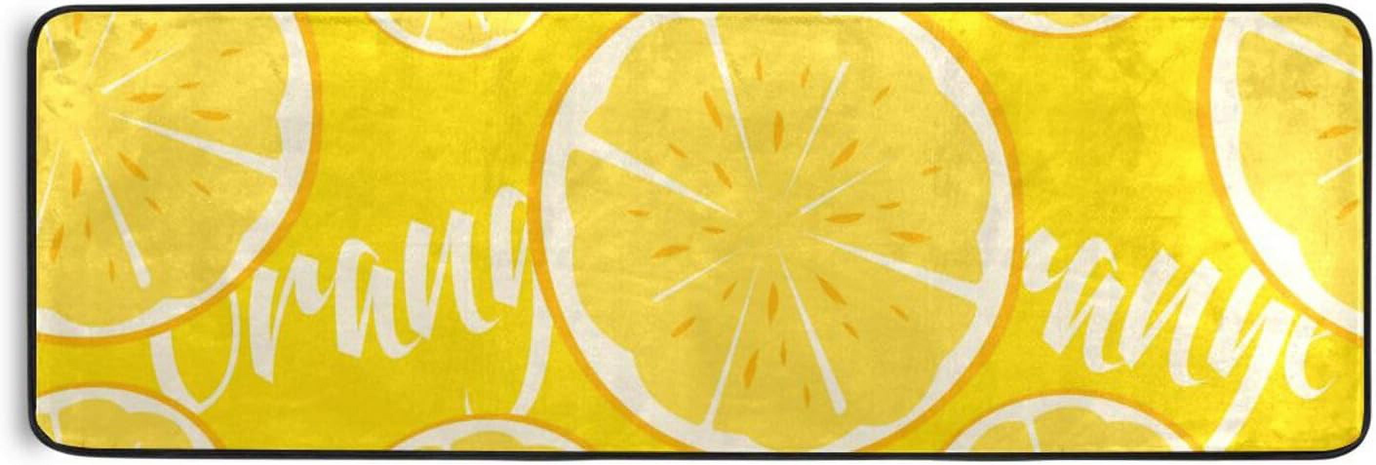 GZHJMY Fresh Yellow Lemon Area Rug - 2' x 6' Washable Runner Rugs with ...