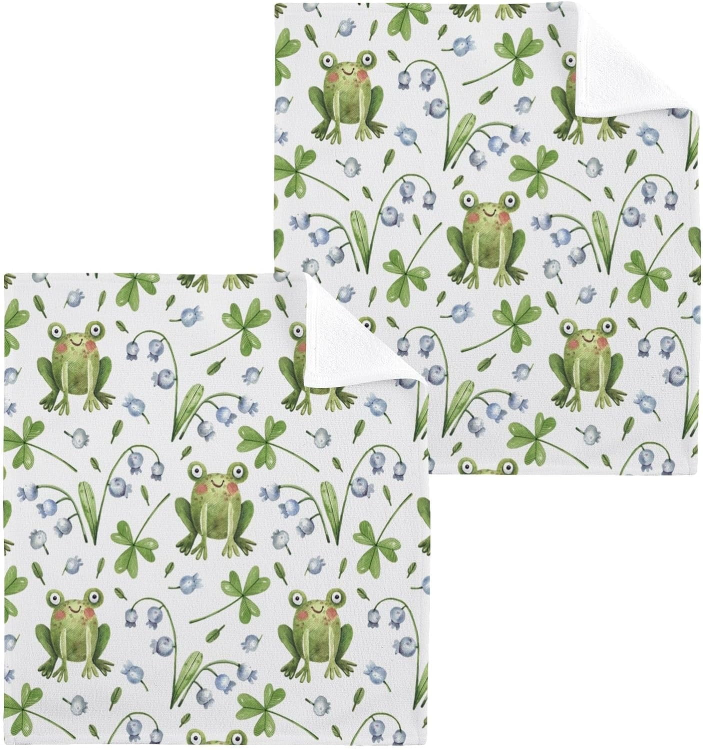 GZHJMY Frog Wash Cloth Set of 6, 12 x 12 Inch Cotton Baby Washcloths ...