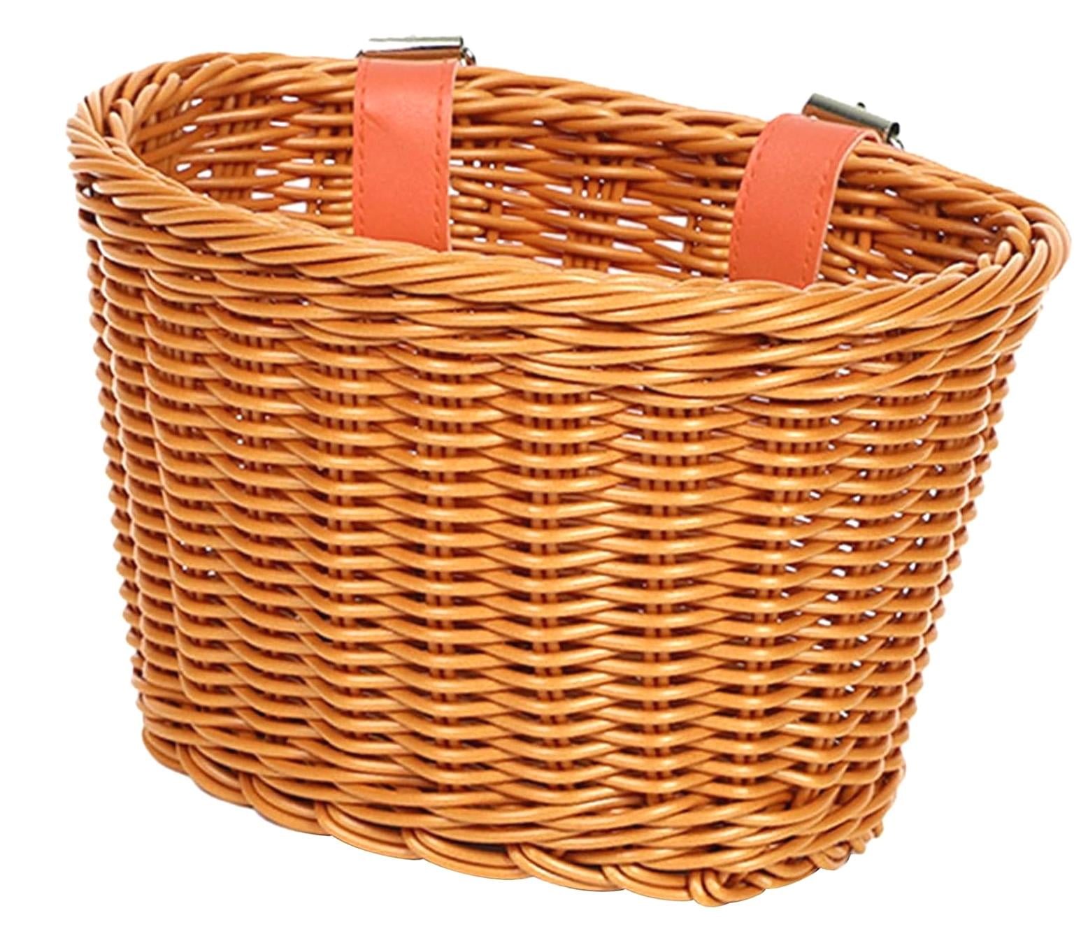 GZHJMY Front Bicycle Basket, Plastic Woven Design, Suitable for Both ...