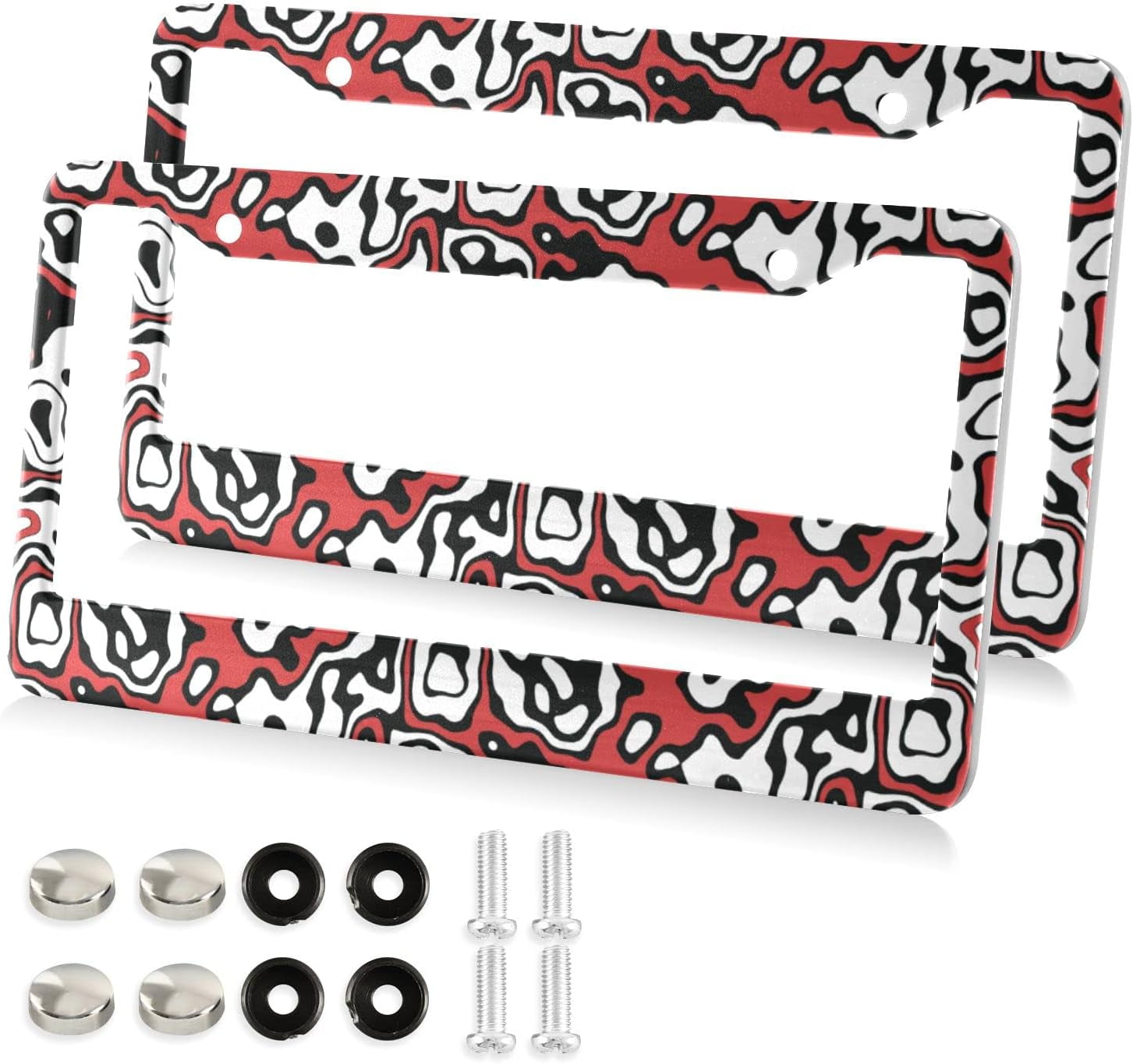 GZHJMY Funky Camouflage License Plate Frames for Women Men 2 pcs ...