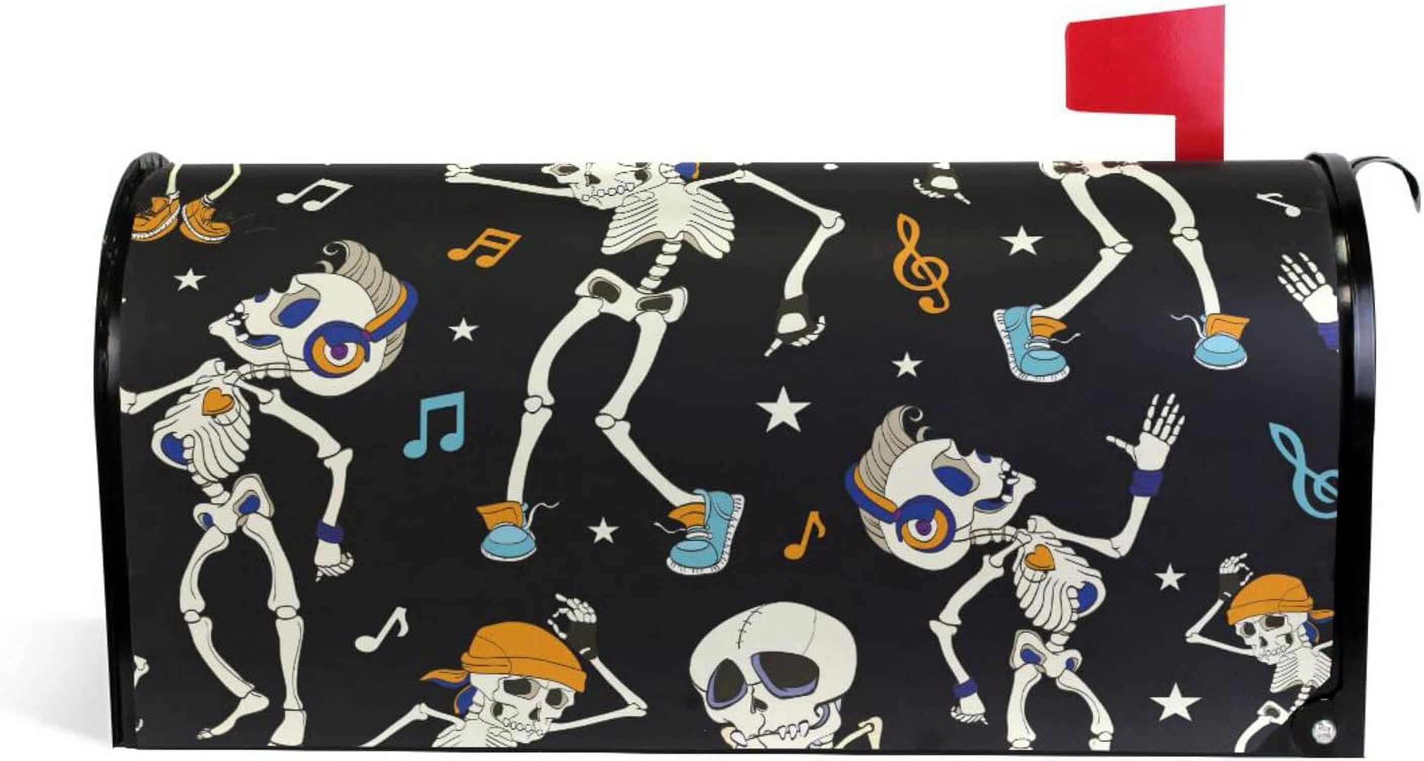 GZHJMY Funny Dancing Skeletons Music Disco Magnetic Mailbox Cover Large ...