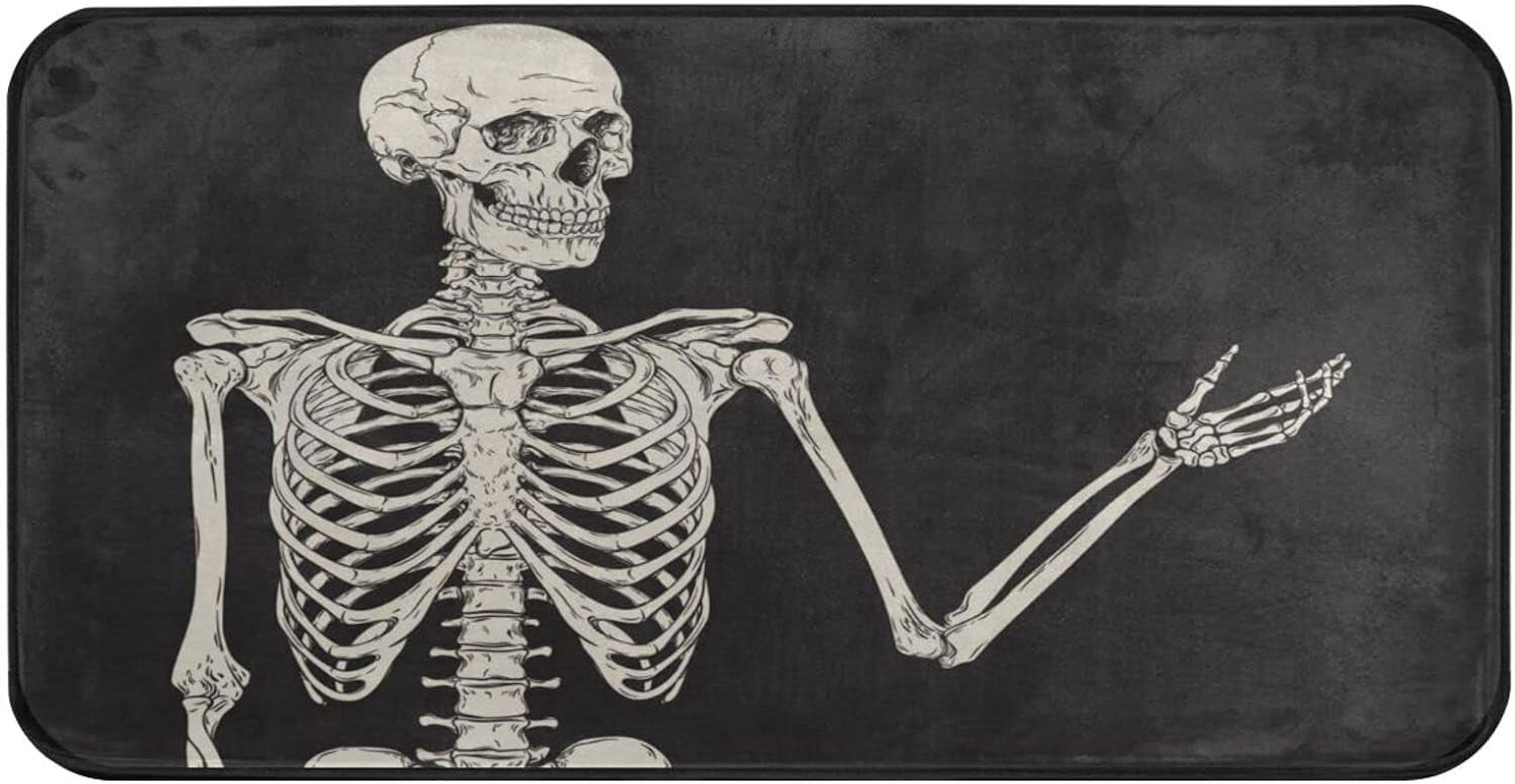 GZHJMY Funny Human Skeleton Kitchen Mats, Anti Fatigue Standing Mat for ...