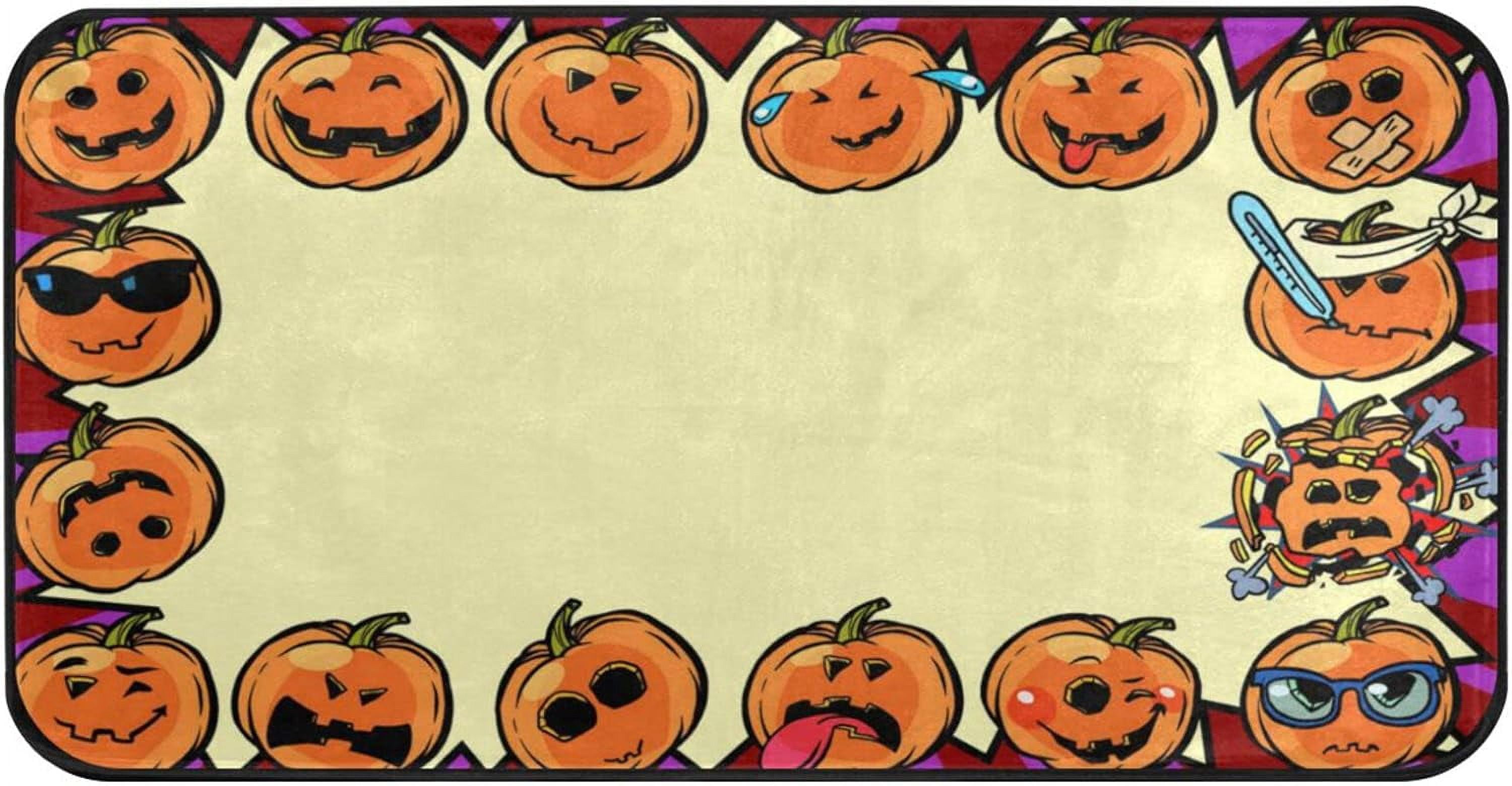 GZHJMY Funny Pumpkin Head Kitchen Mats, Anti Fatigue Standing Mat for ...