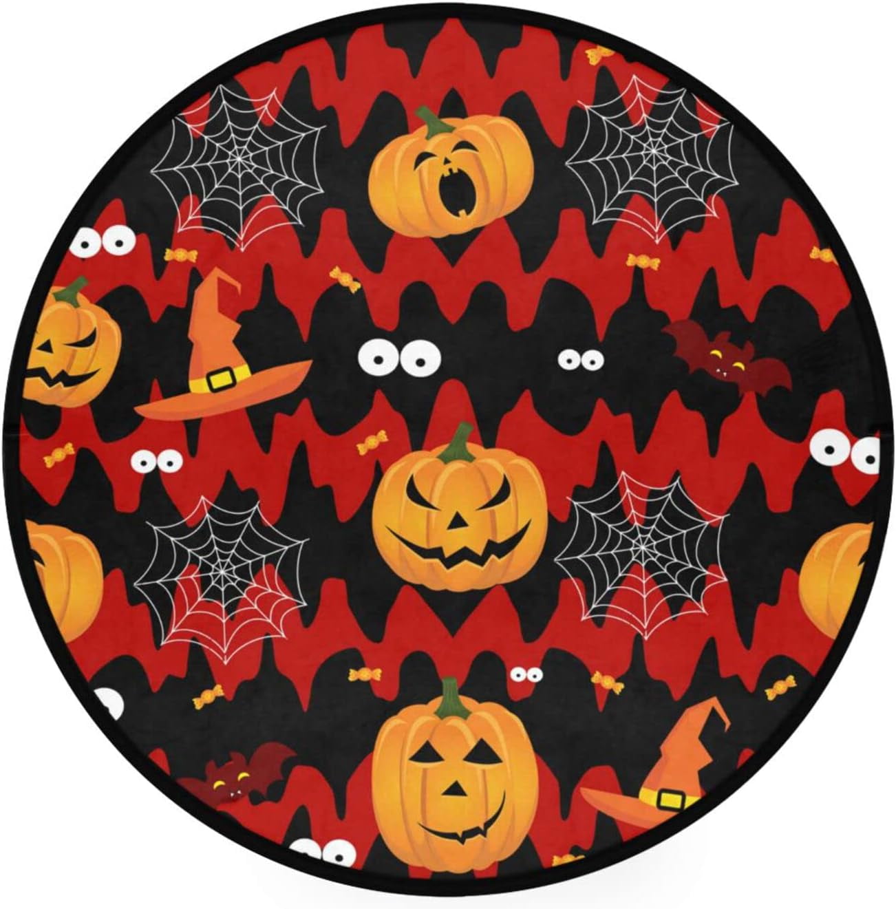 GZHJMY Funny Pumpkin Pattern Round Area Rug for Living Dining Room ...