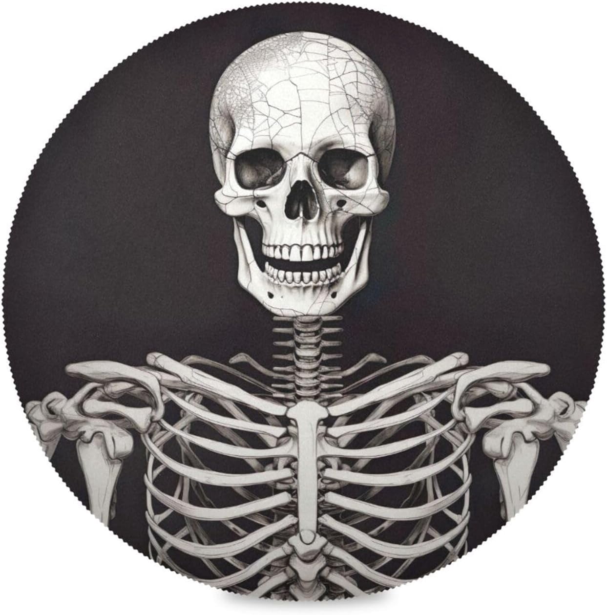 GZHJMY Funny Skeleton Round Placemats 15.4in, Washable Heat Resistant ...
