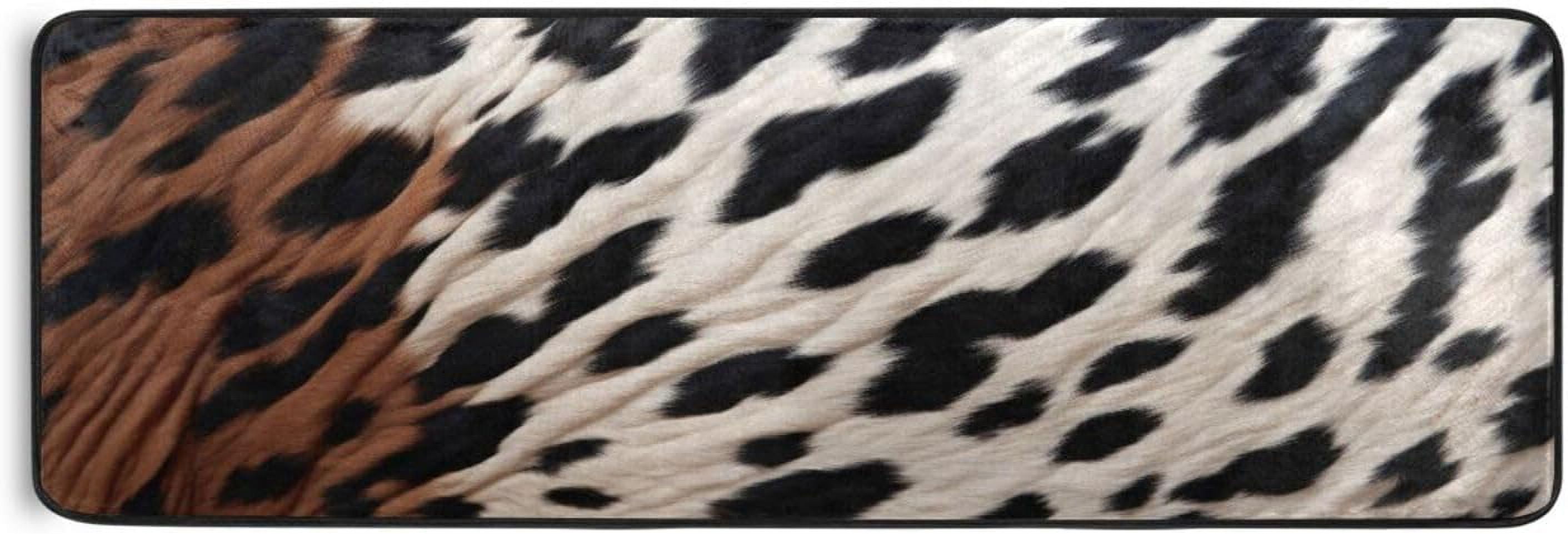 GZHJMY Fuzzy Cow Skin Area Rug - 2' x 6' Washable Runner Rugs with ...