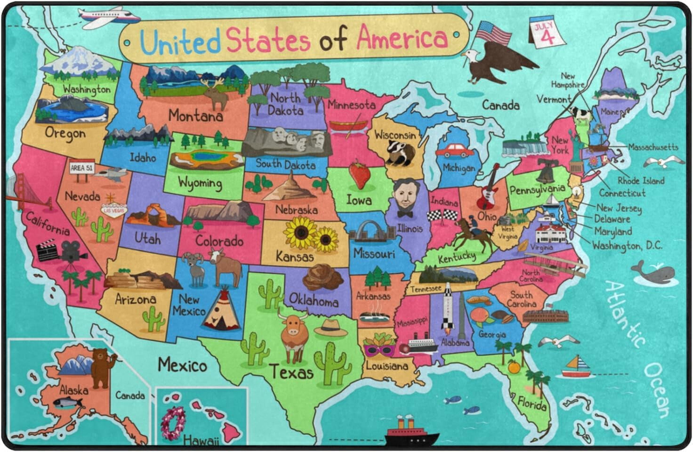 GZHJMY Game Time Collection USA United States Map Educational Learning ...