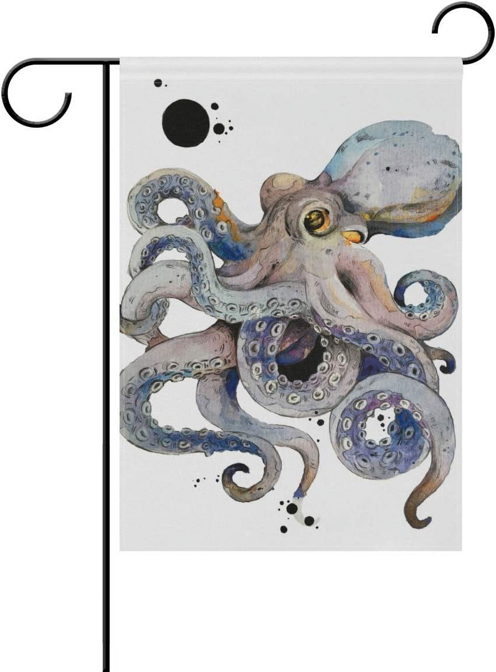 GZHJMY Garden Flag Big Octopus 12 x 18 Inch Vertical Double Sided ...