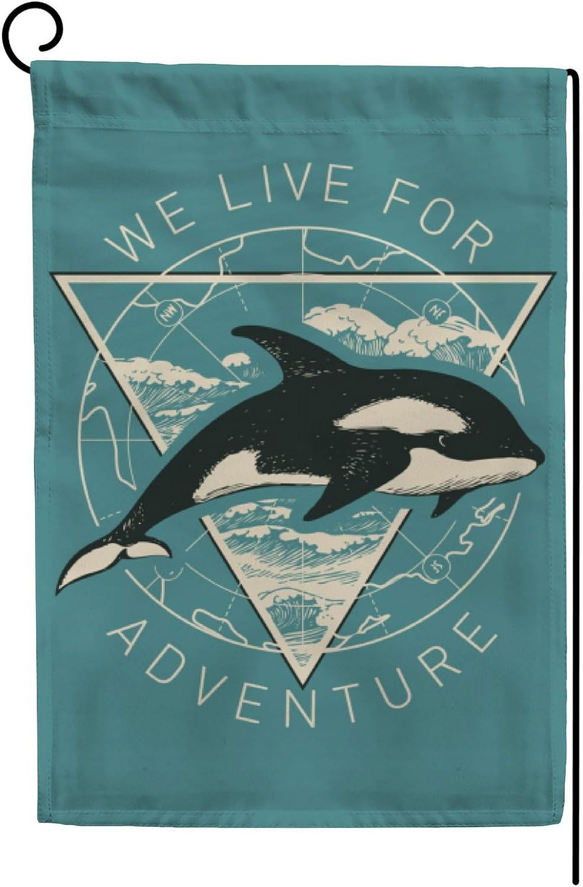 GZHJMY Garden Flag Double Sided Adventure Killer Whale, Fade Resistant ...