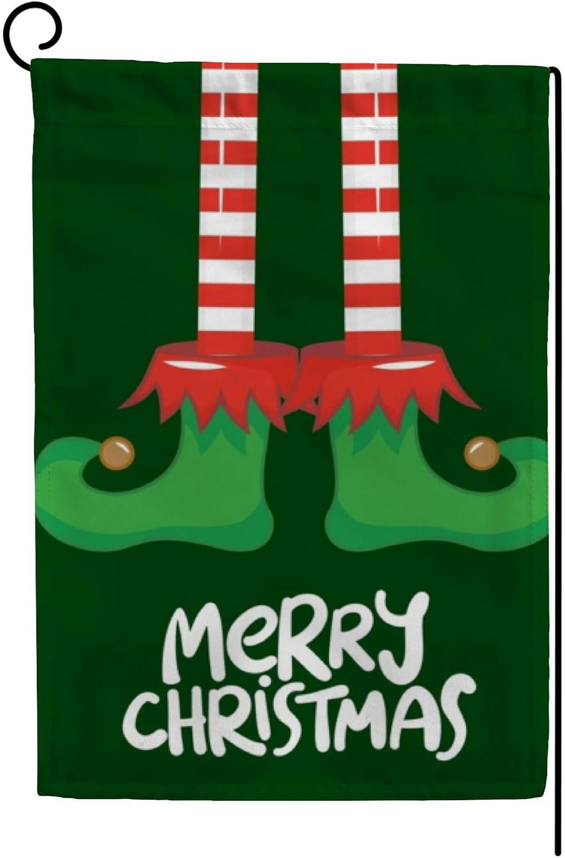 GZHJMY Garden Flag Double Sided Christmas Funny Elf's Legs, Fade ...