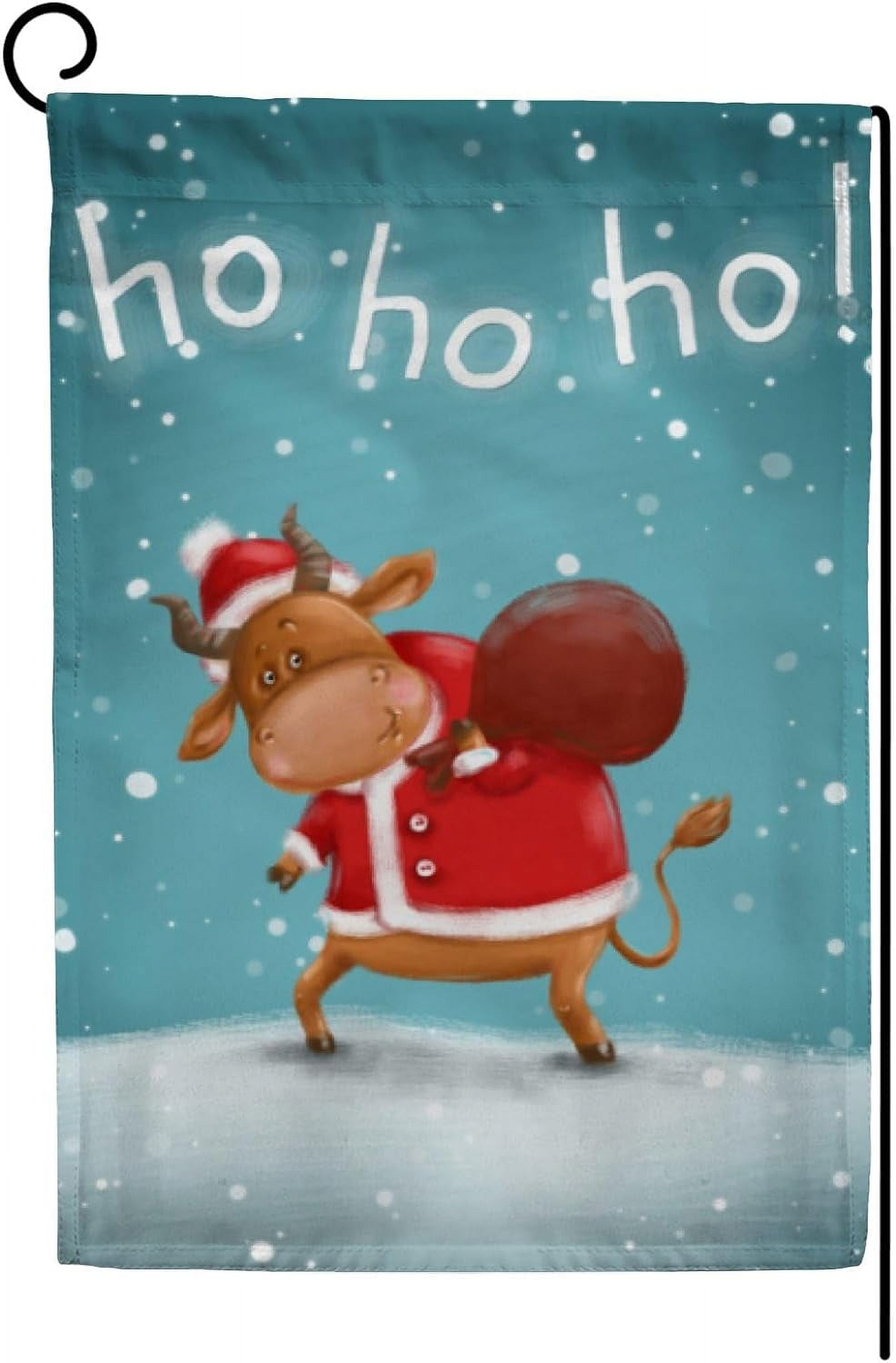 GZHJMY Garden Flag Double Sided New Year Cartoon Bull, Fade Resistant ...