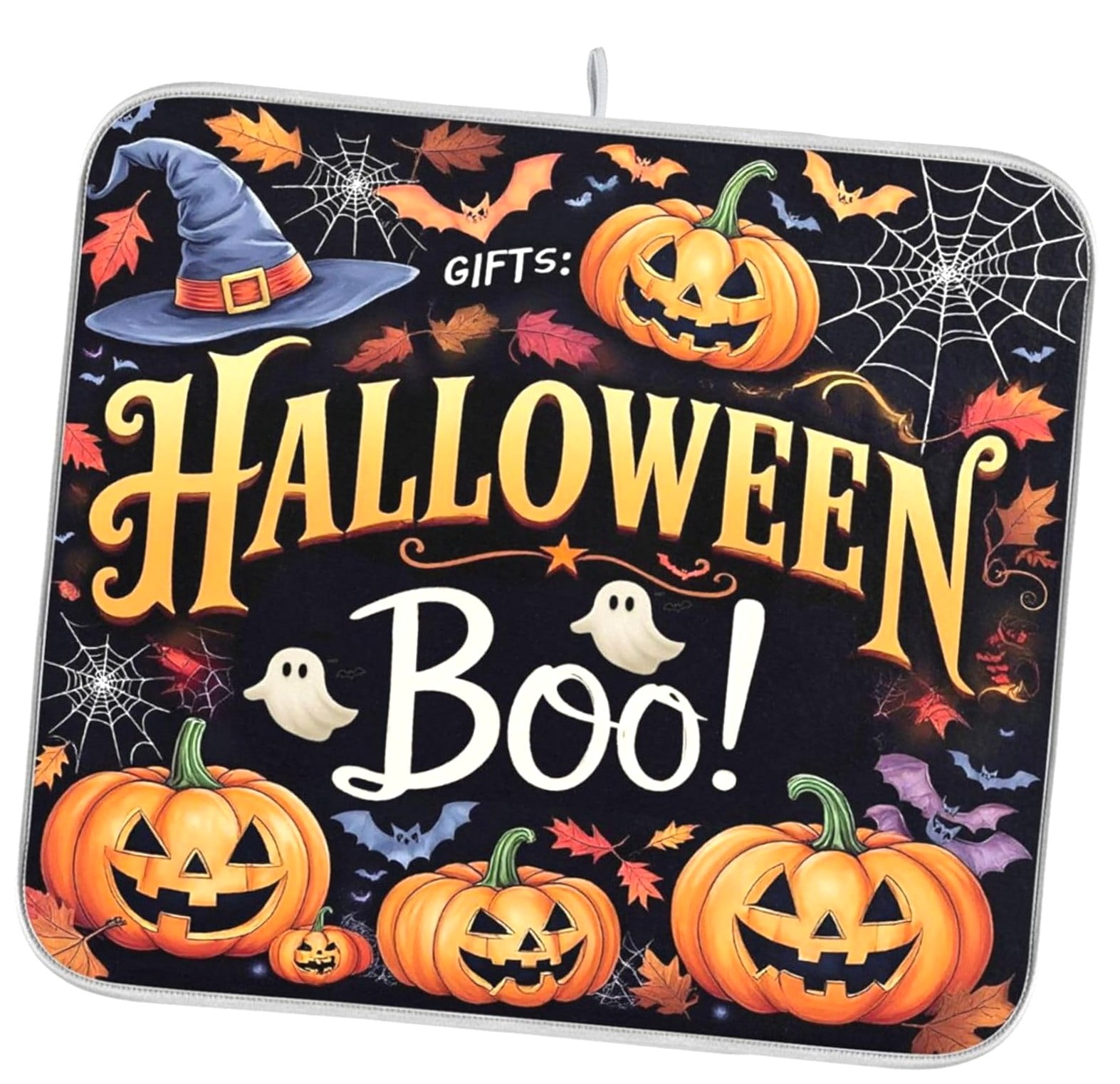 GZHJMY Ghosts Boo Dish Drying Mat for Kitchen Countertop 16x18 Pumpkin ...